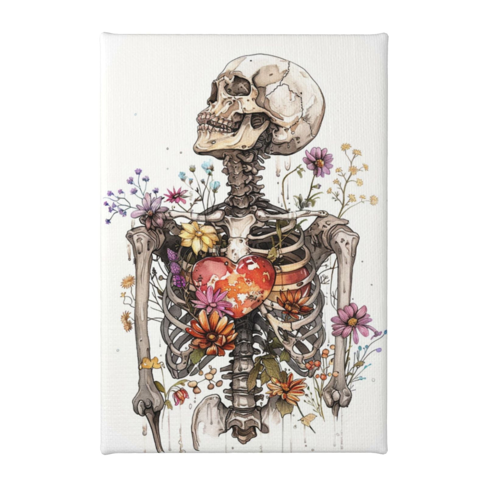 8x12 inch Paintings On Canvas Flowers Skeletons,Living Room,Bedroom ...
