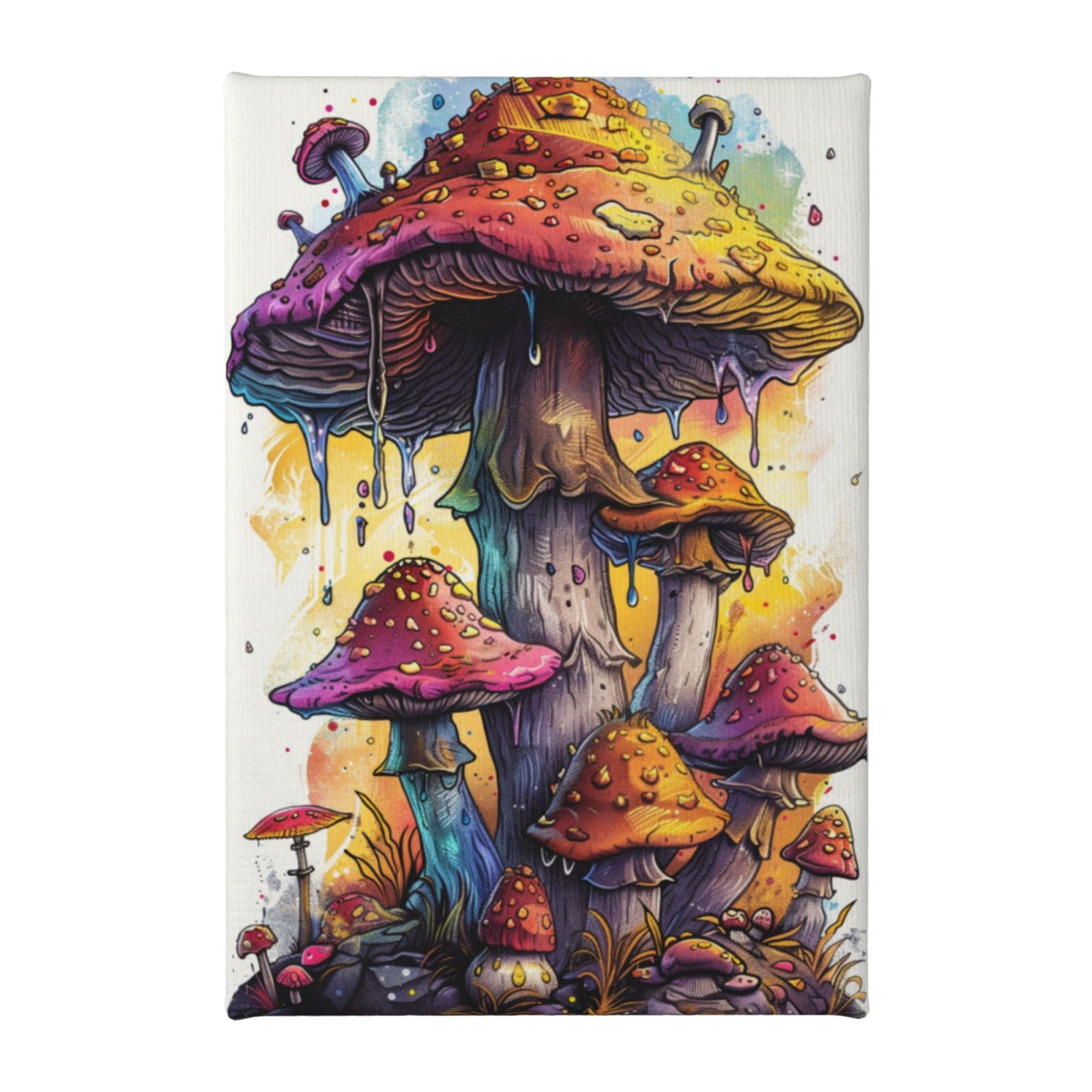 8x12 inch Pastoral Decor Huge Red Mushroom Canvas Painting,Family ...