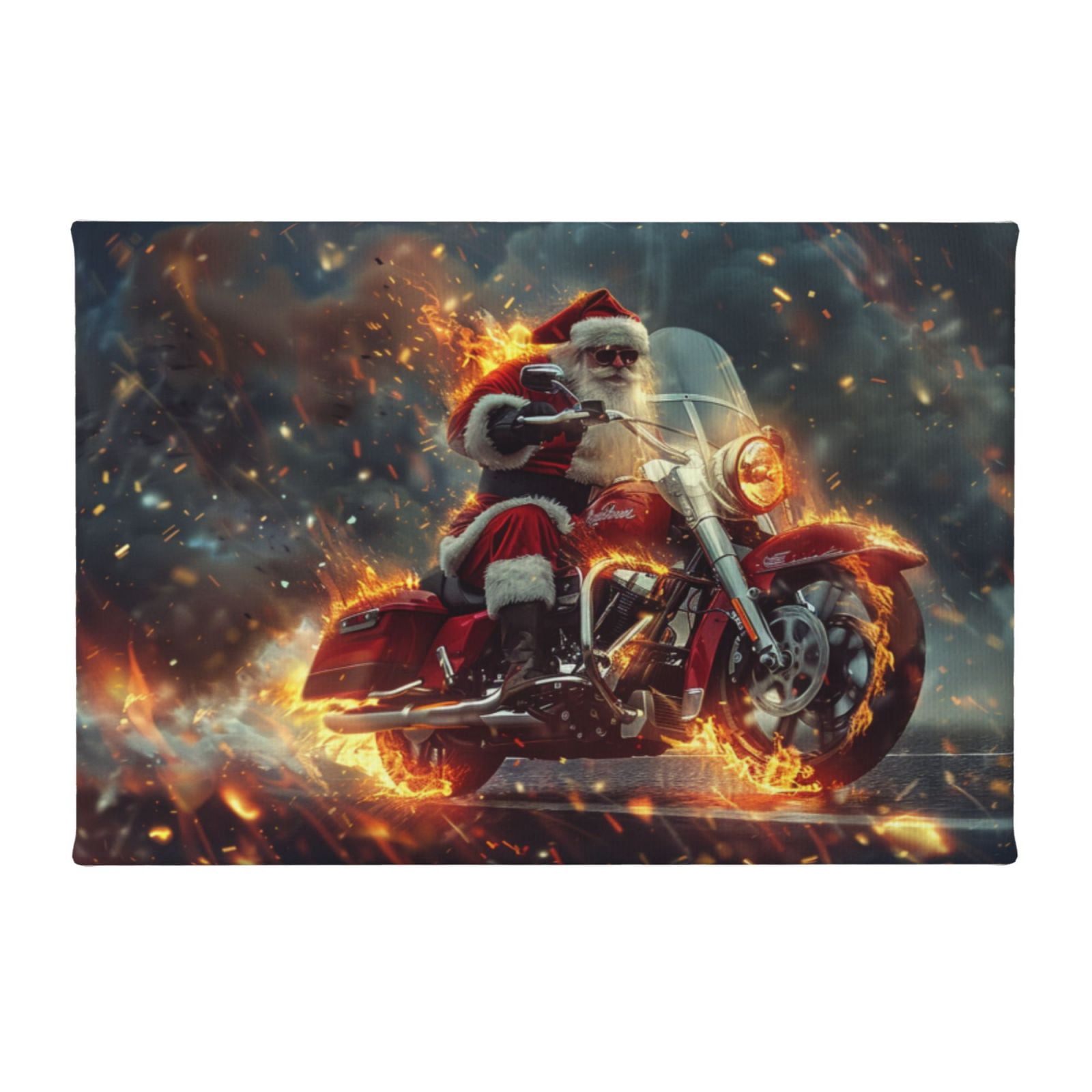 8x12 inch Poster Frameless Wall Art Santa Claus Rides A Flame ...