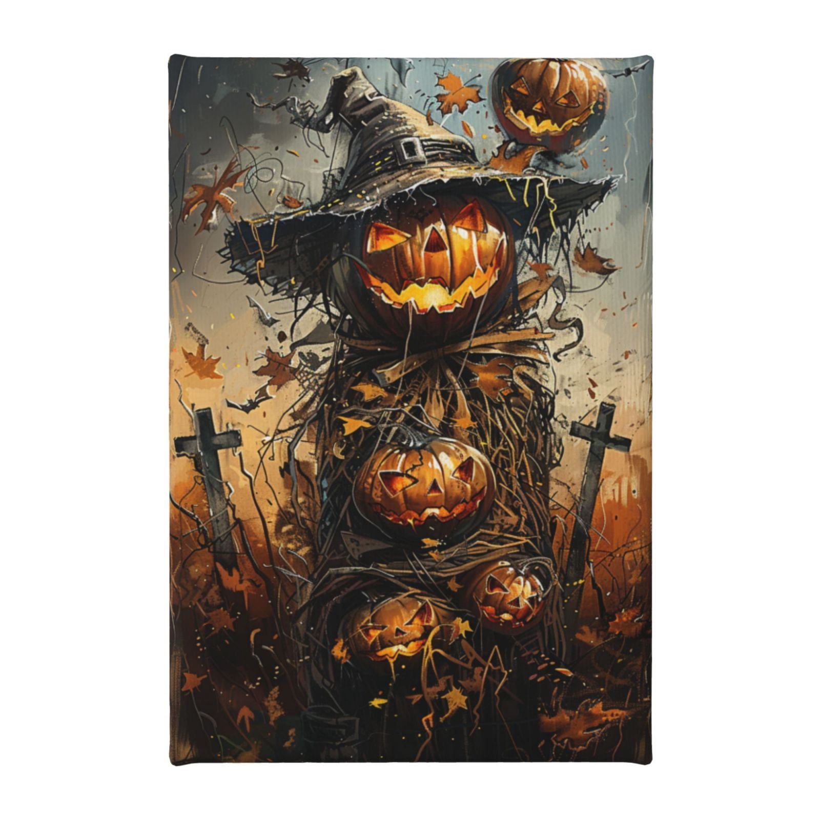 8x12 inch Pumpkin Scarecrow Canvas Painting Wall Decor,Pastoral Yard ...