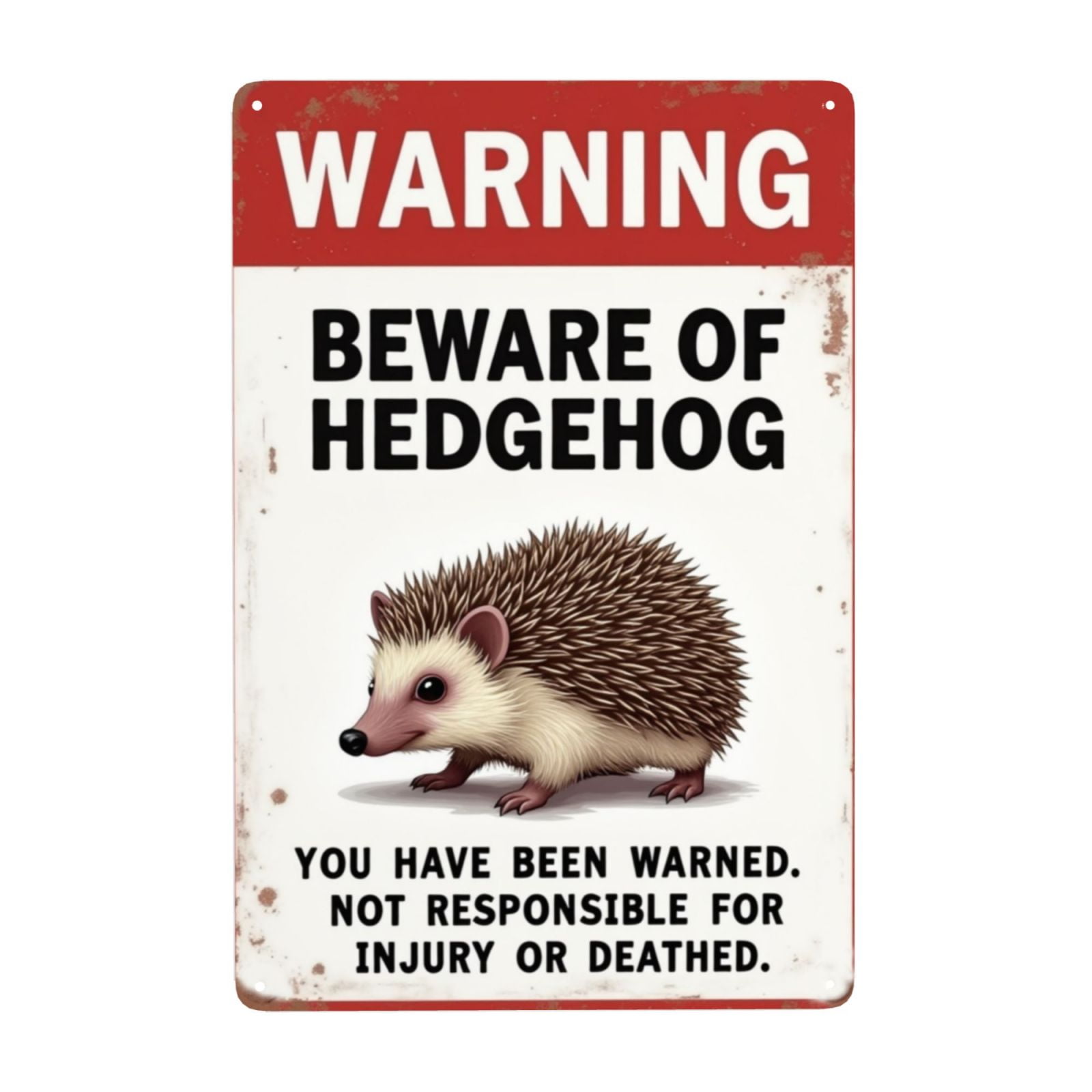 8x12 inch Retro Warning Animal Sign Beware Of Hedgehog Vintage Metal ...