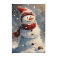 8x12 inch Scarf Snowman Canvas Frameless Painting,Classic Yard Decor ...