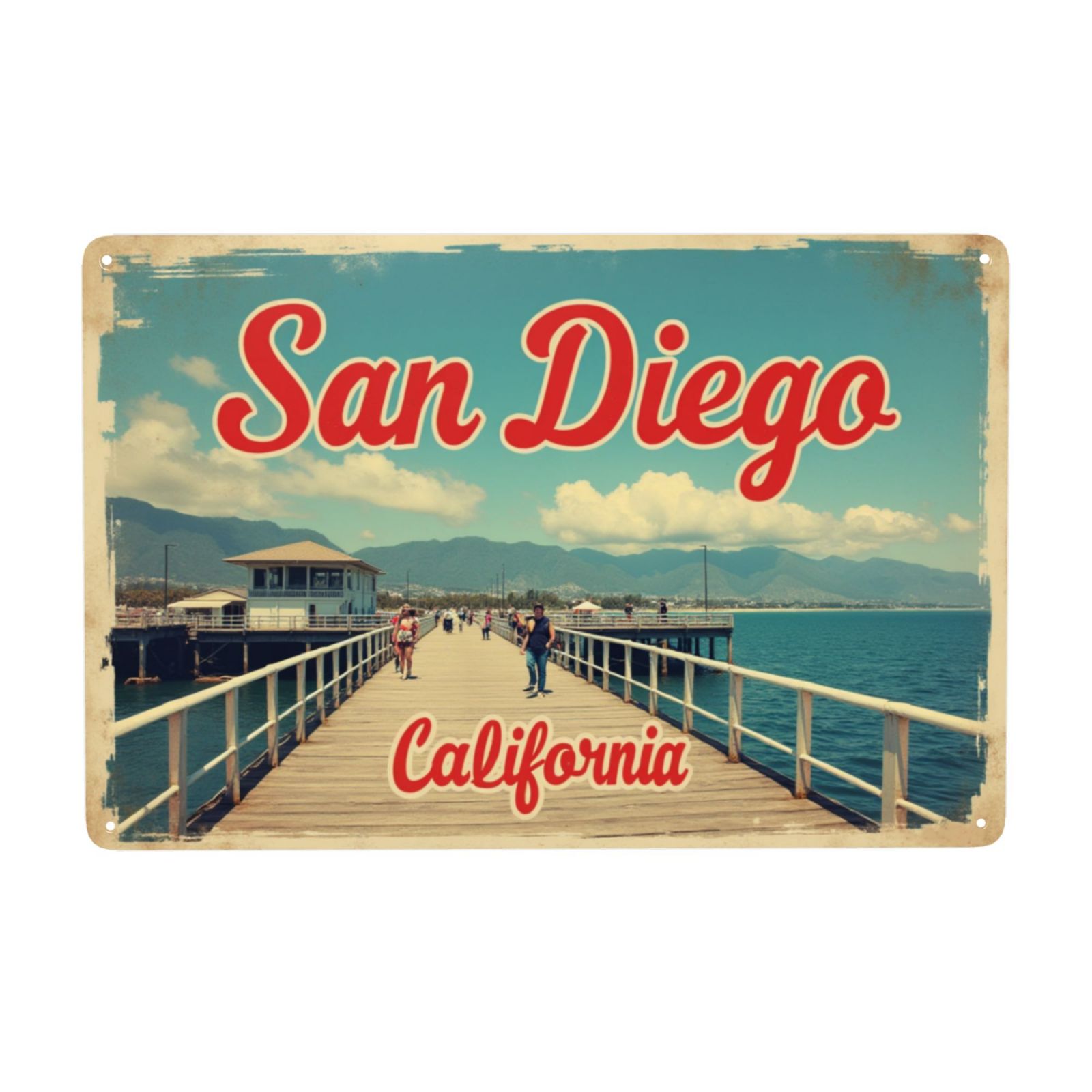 8x12 inch Sign San Diego Life Guard Tower Rustic Vintage Metal Wall Art ...