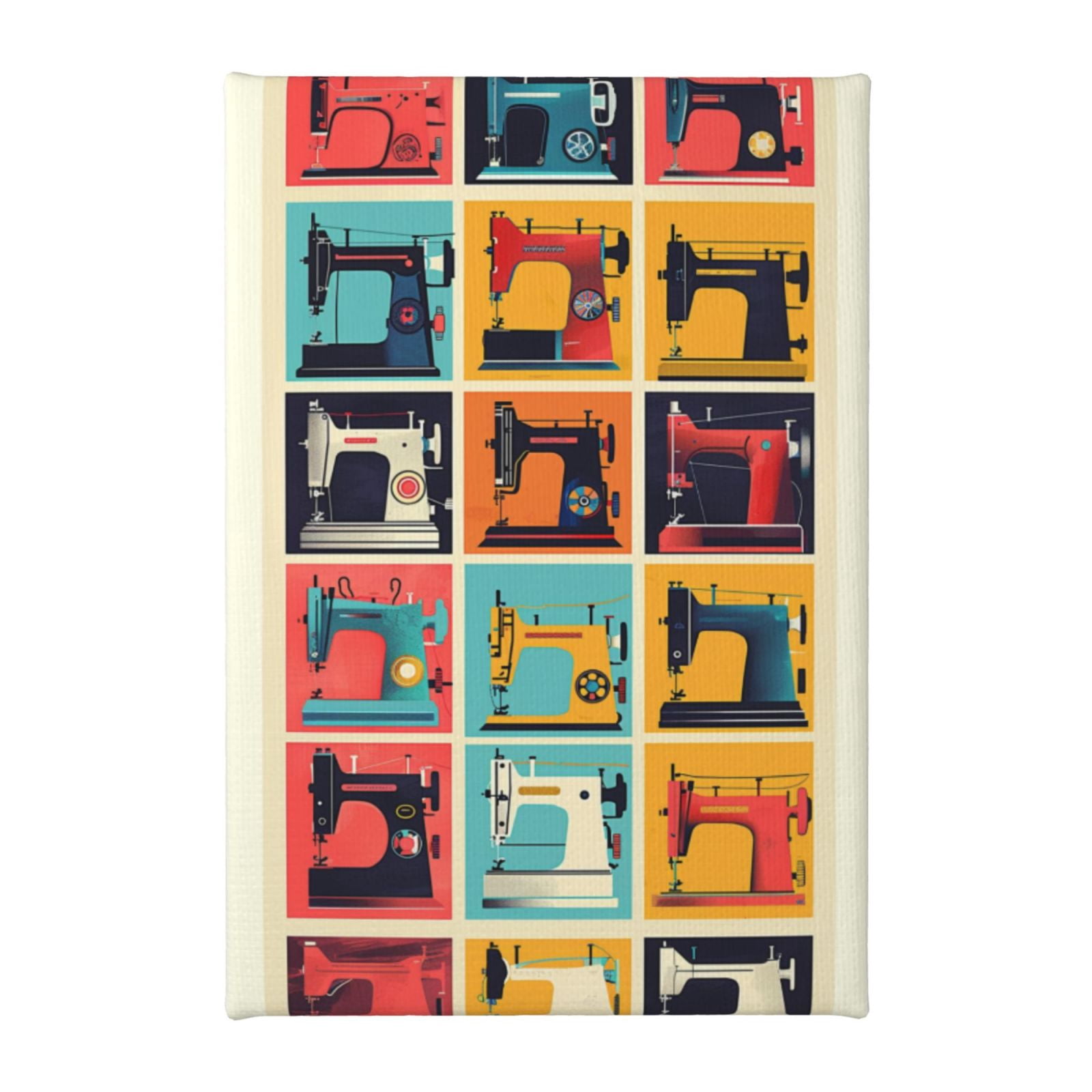 8x12 inch Tailoring Machine Colour Canvas Frameless Painting,Classic ...