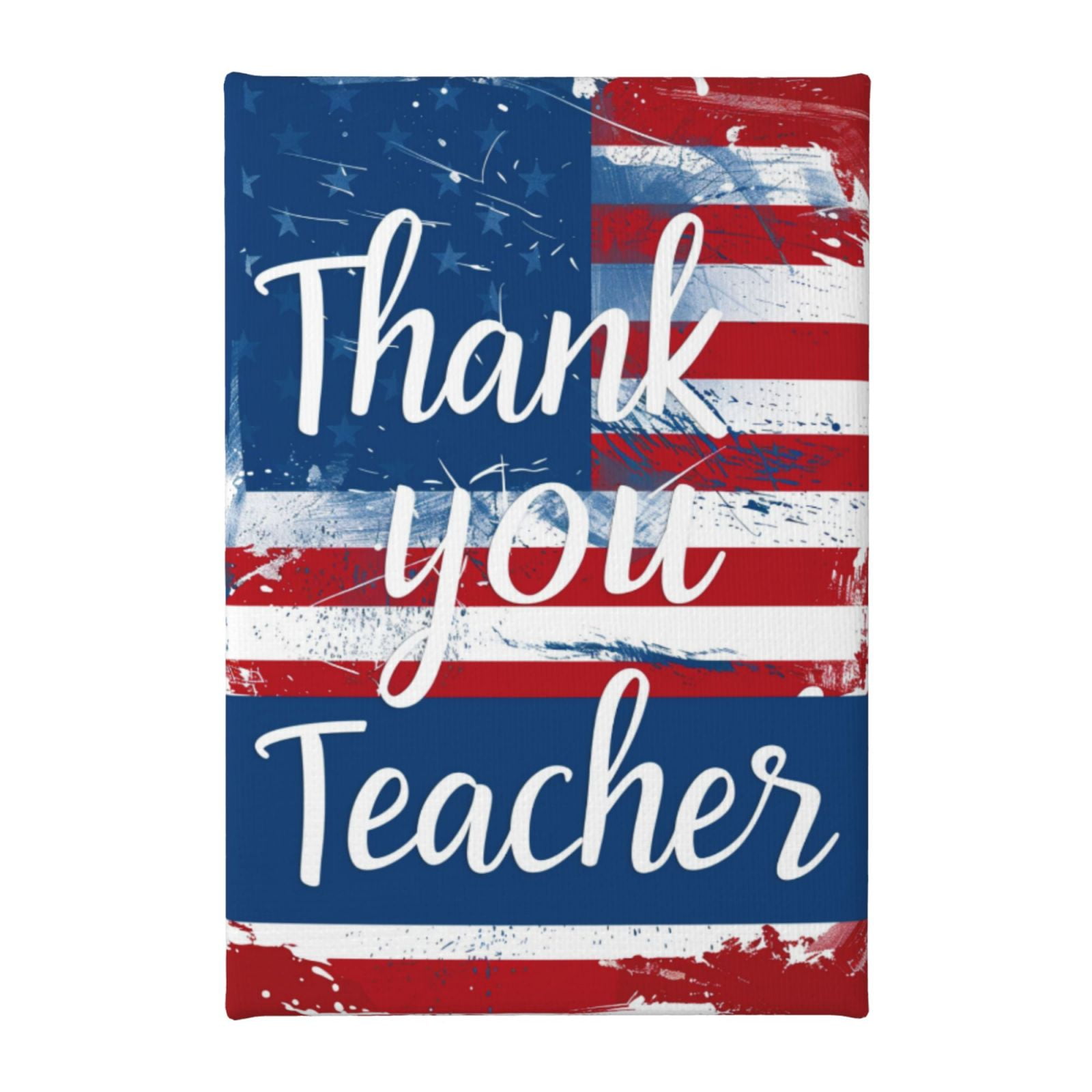 8x12 inch 'Thank You Teacher' Slogan Star Spangled Banner Canvas ...