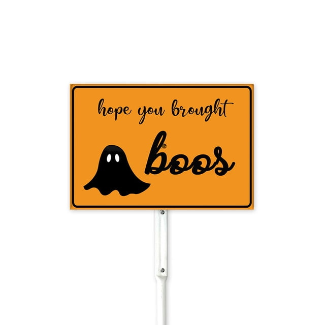 8x12 inches Aluminum Halloween Yard Sign Hope Your Brought Boos ...