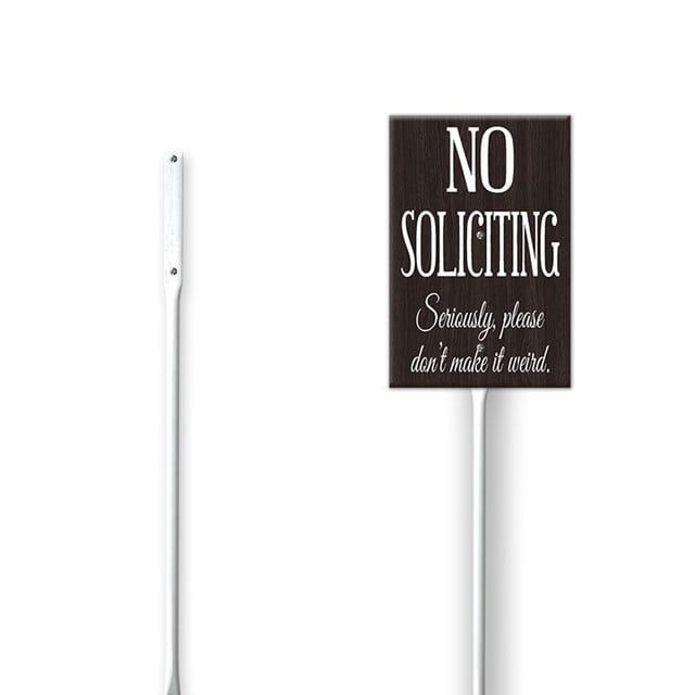 8x12IN No Soliciting Sign with Stake,Aluminum Outdoor Yard Sign,Yard ...
