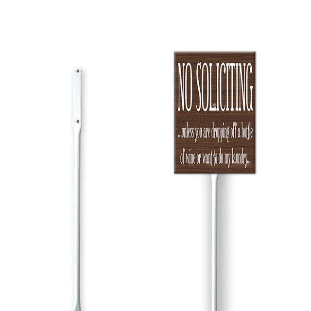 8x12IN No Soliciting Sign with Stake,Aluminum Outdoor Yard Sign,Yard ...