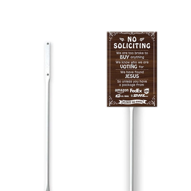 8x12IN No Soliciting Yard Sign With Stake,Aluminum No Soliciting Sign ...