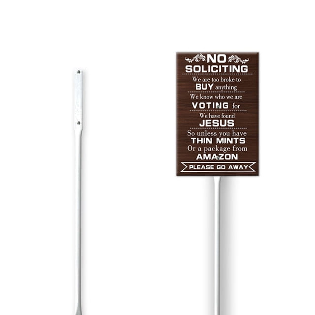 8x12IN No Soliciting Yard Sign With Stake,Aluminum No Soliciting Sign ...