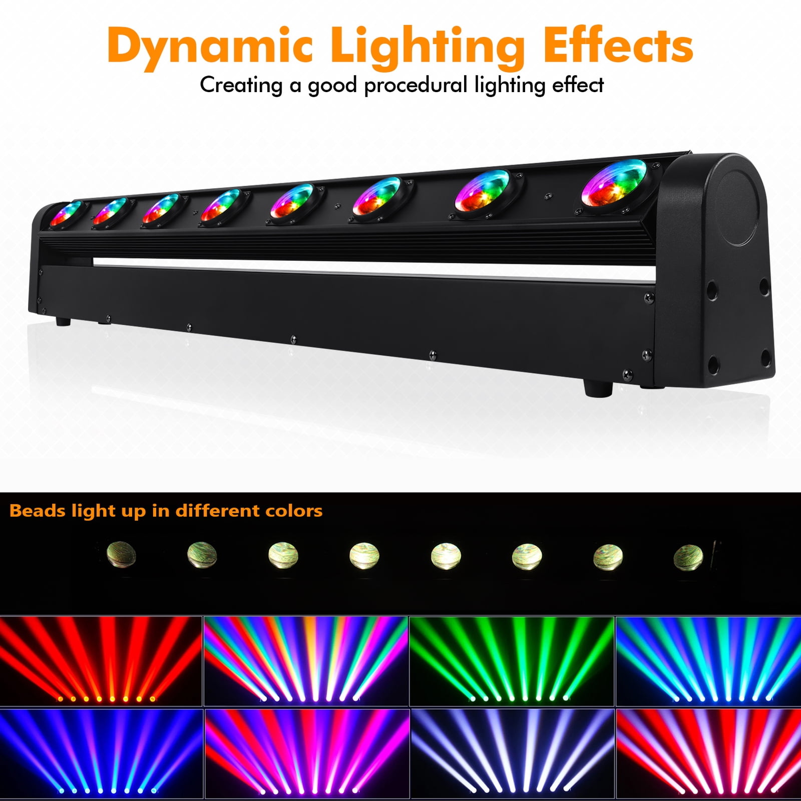 8x12W LED Stage Moving Head Light Beam Bar RGBW DMX DJ Disco Party Club Lighting - Walmart.com