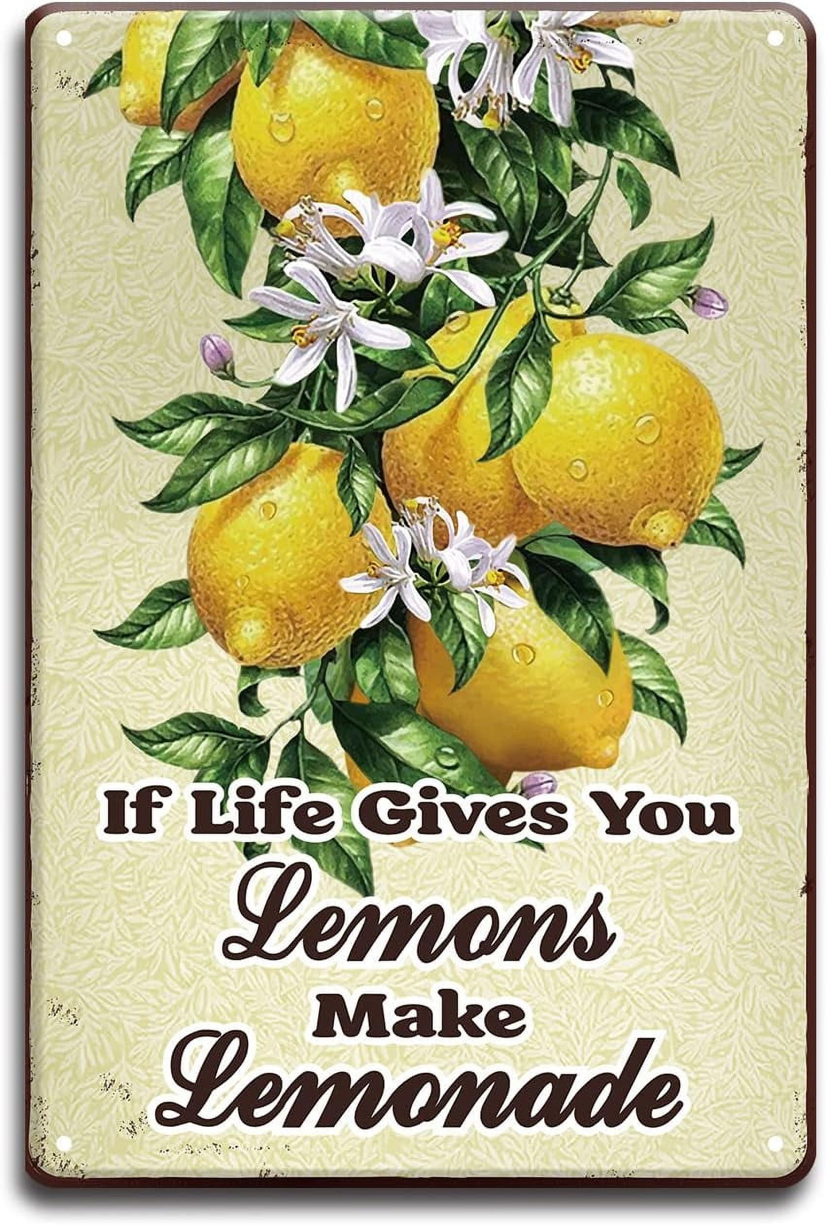 8x12in Lemon Tin Sign Vintage Words Iron Poster Retro Metal Sign Art ...