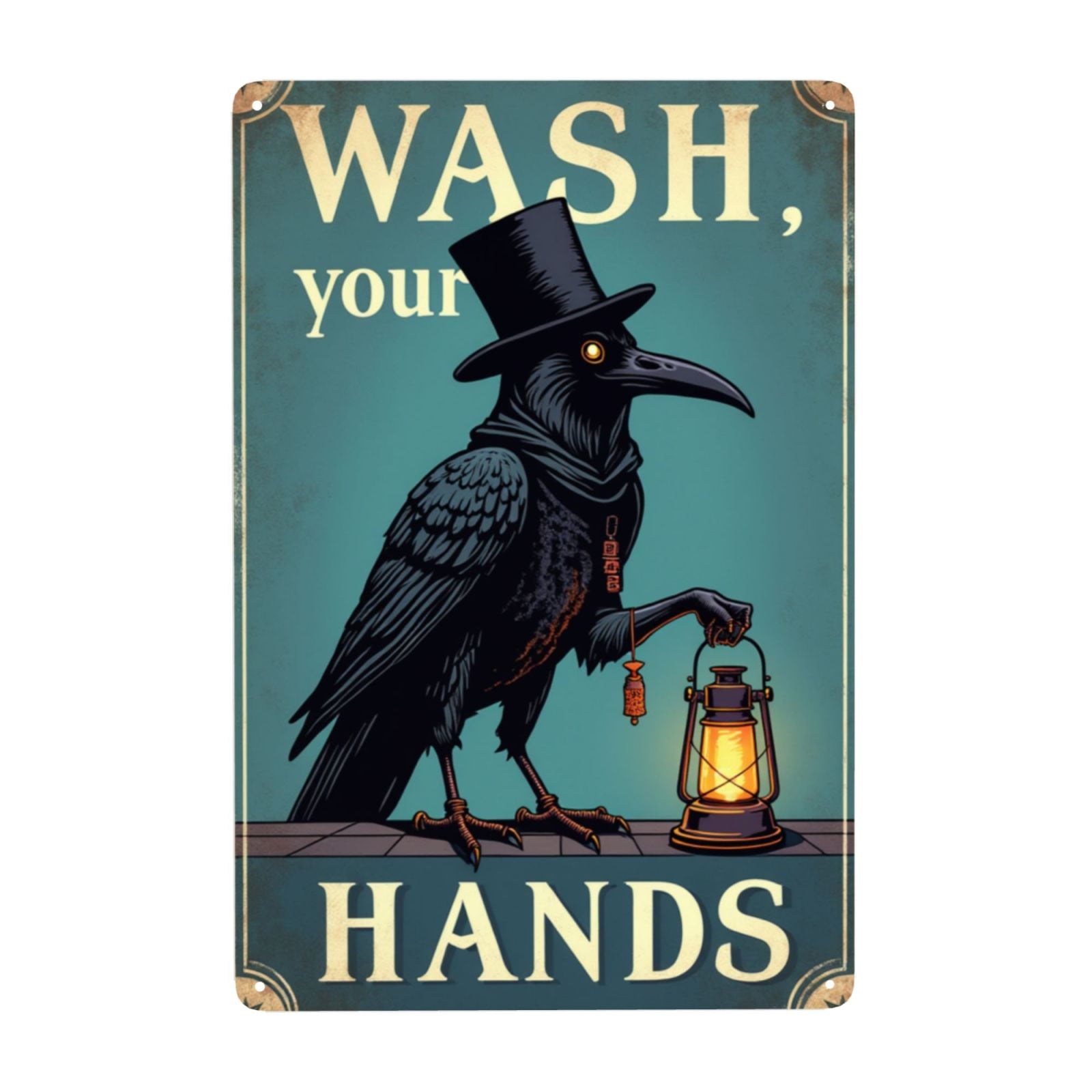 8x12inch Gothic Bathroom Metal Sign Beak Plague Doctor Reminds You Wash ...