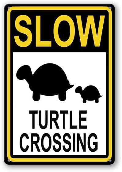 8x12inch Slow Down Sign Warning Sign Slow Turtle Crossing Sign Aluminum ...