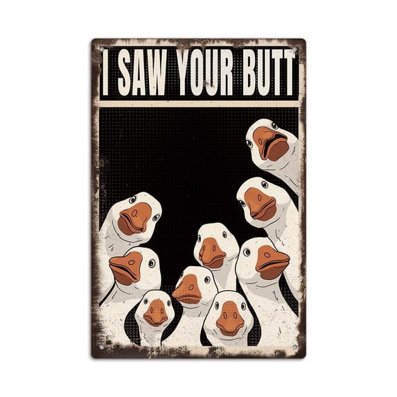 8x12inch Vintage Metal Tin Sign, 1 Count I Saw Your Butt Wall Art Decor ...