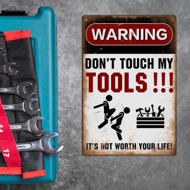 8x12inch Vintage Slogan Graphic Metal Iron Warning Sign for Dressers ...
