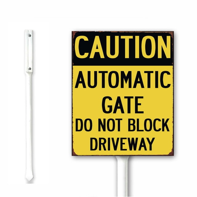 8x12inches Vintage Yard Sign Caution Automatic Gate Do Not Block ...