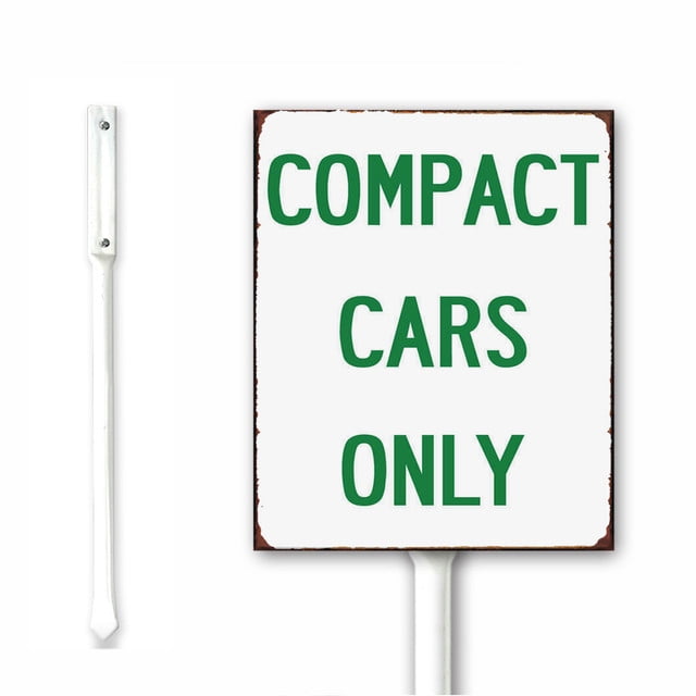 8x12inches Vintage Yard Sign Compact Cars Only Metal Parking Sign with ...