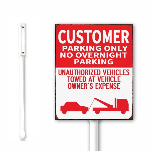 8x12inches Vintage Yard Sign Customer Parking Only No Overnight Parking ...
