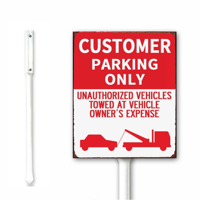 8x12inches Vintage Yard Sign Customer Parking Only Unauthorized ...