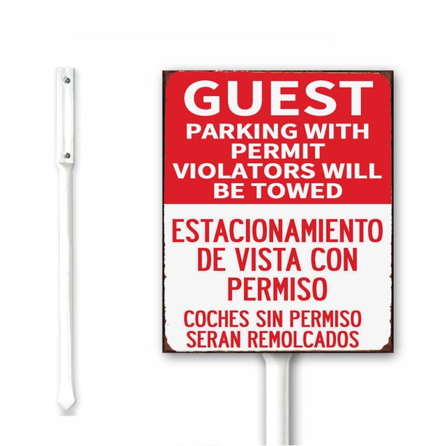 8x12inches Vintage Yard Sign Guest Parking with Permit Violators Will ...