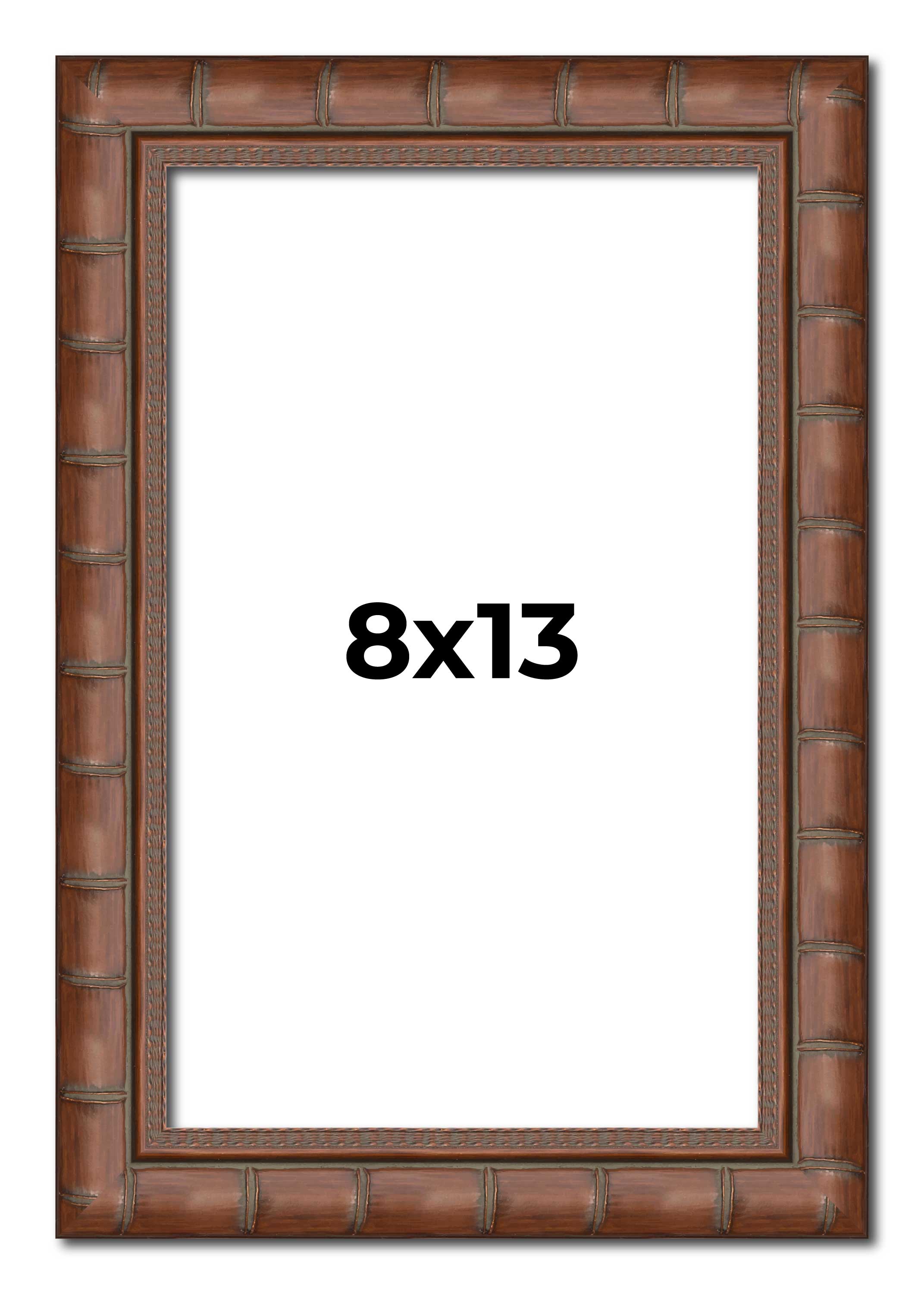 8x13 Dark Brown Bamboo Real Wood Picture Frame Width 1.5 inches ...
