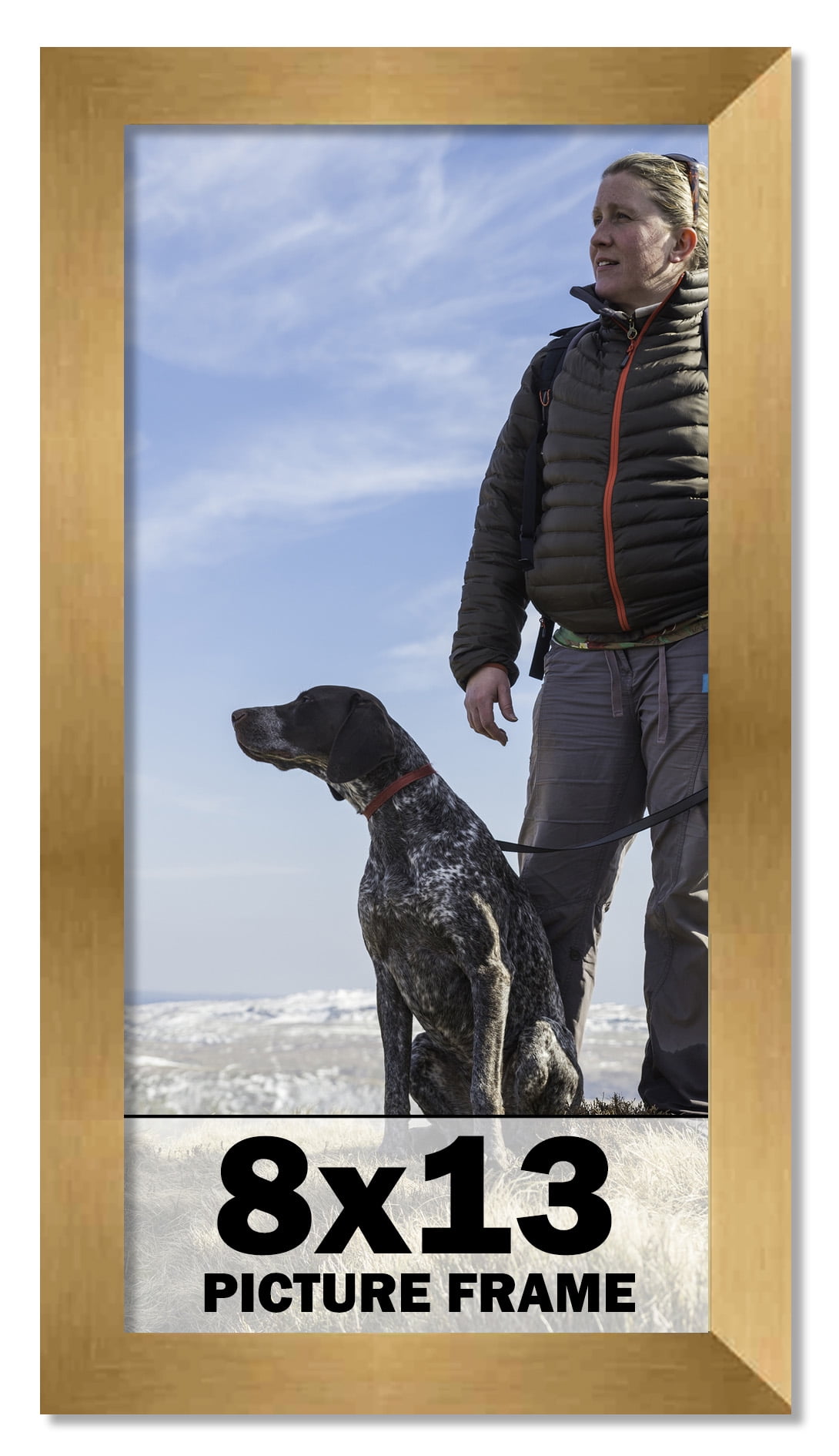 8x13 Frame Gold Bronze Modern Solid Wood Picture Frame | 0.75 Inch ...