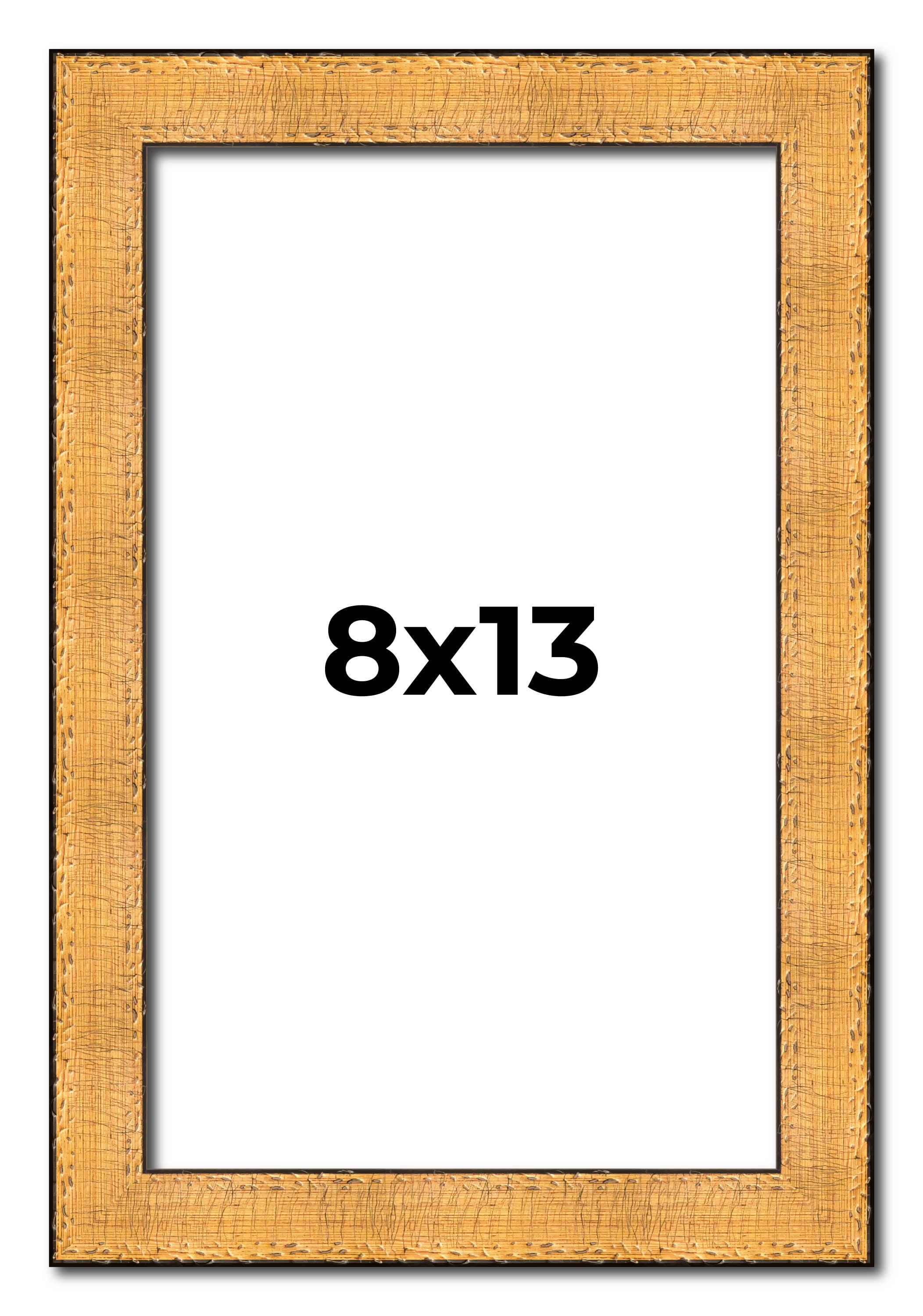 8x13 Frame Gold Rustic Solid Wood Picture Frame | 1.25 Inch Wide ...