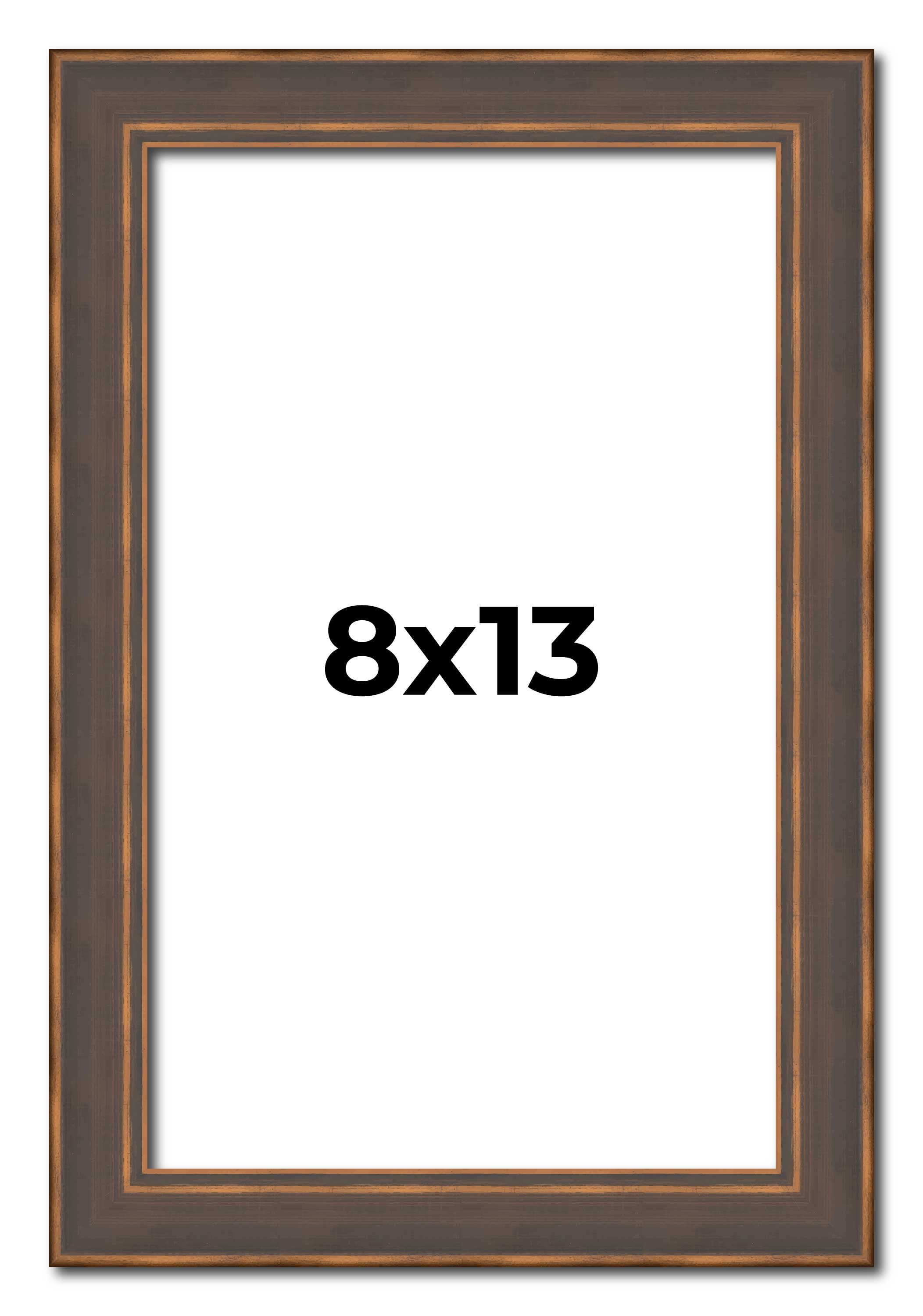 8x13 Frame Golden Caramel Solid Wood Bronze Picture Frame | 1.25 Inch ...