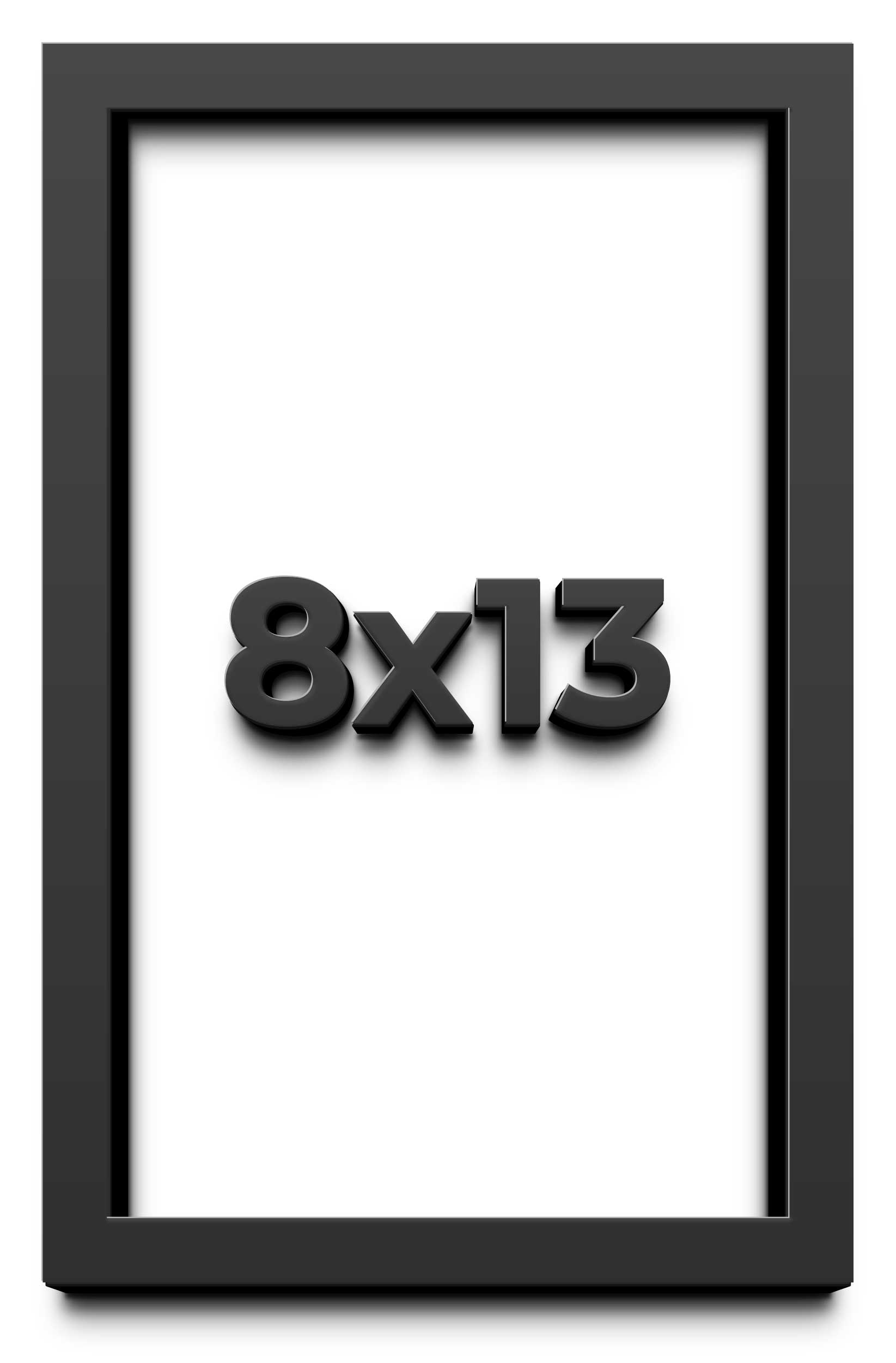 8x13 Shadow Box Frame Black | 2 Inches Deep Real Wood Contemporary ...