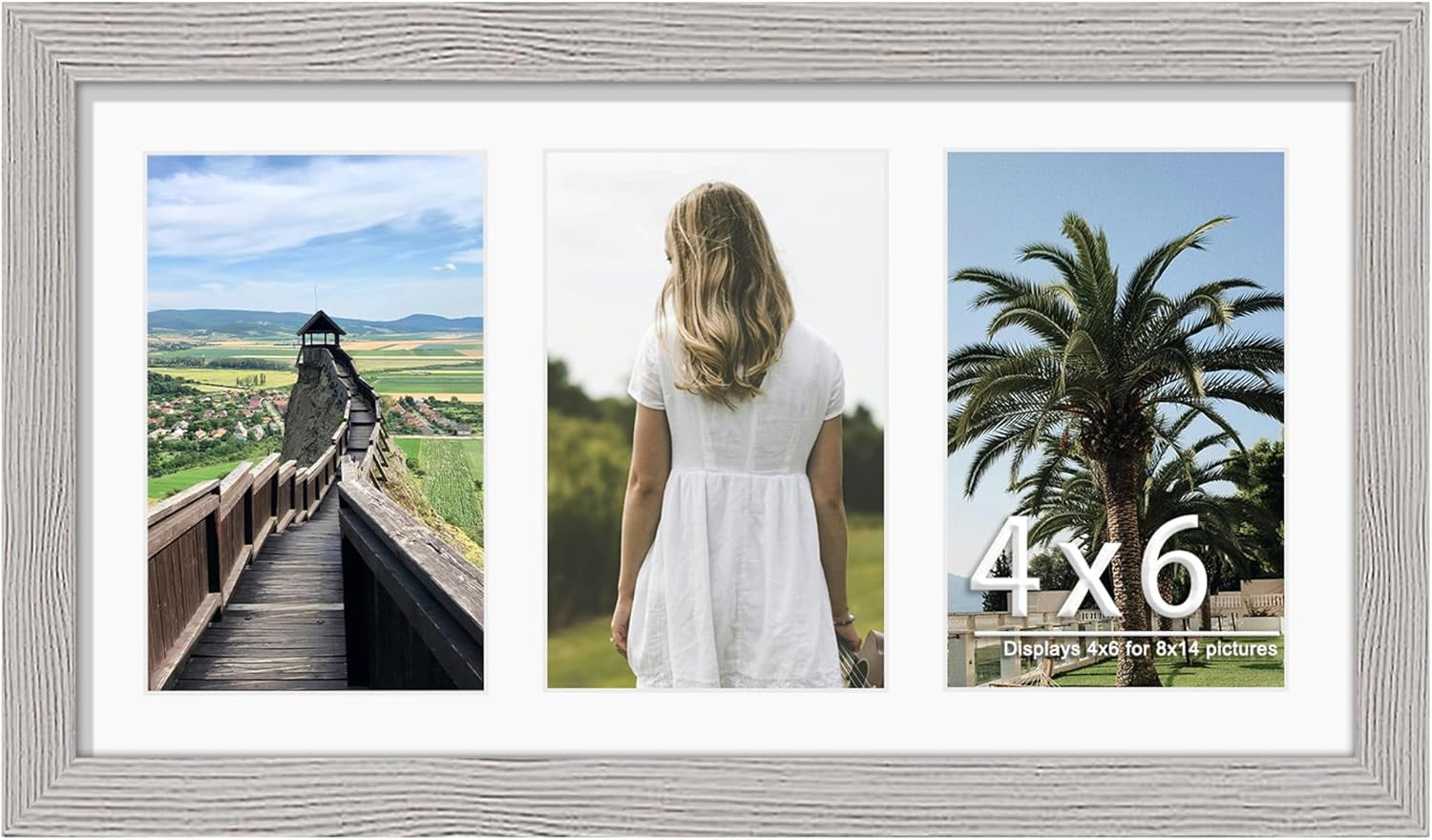 8x14 Collage Picture Frame 4x6 Collage Picture Frame Displays Three 4x6 ...