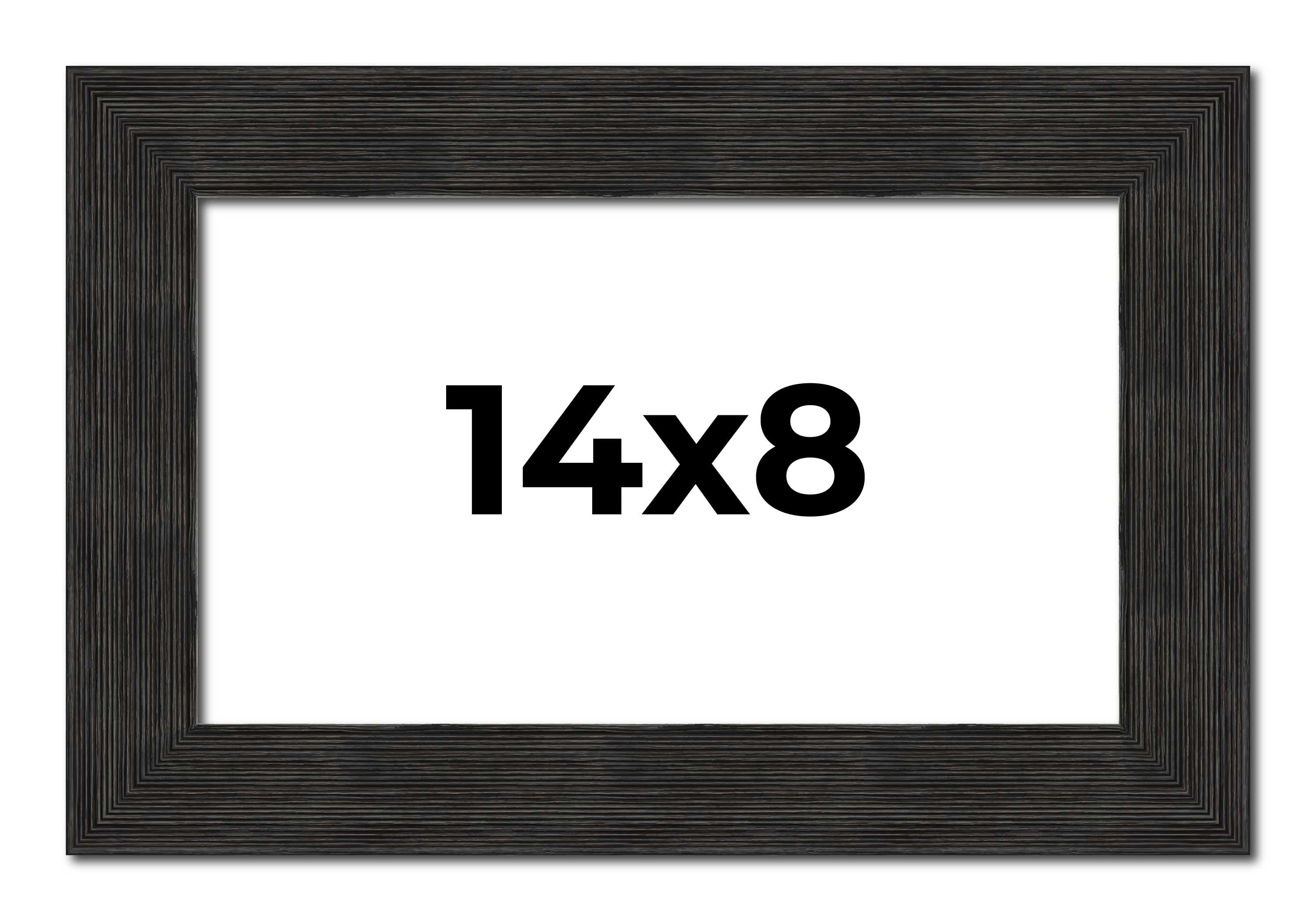 8x14 Contemporary Black Picture Frame - UV Acrylic, Foam Board Backing ...