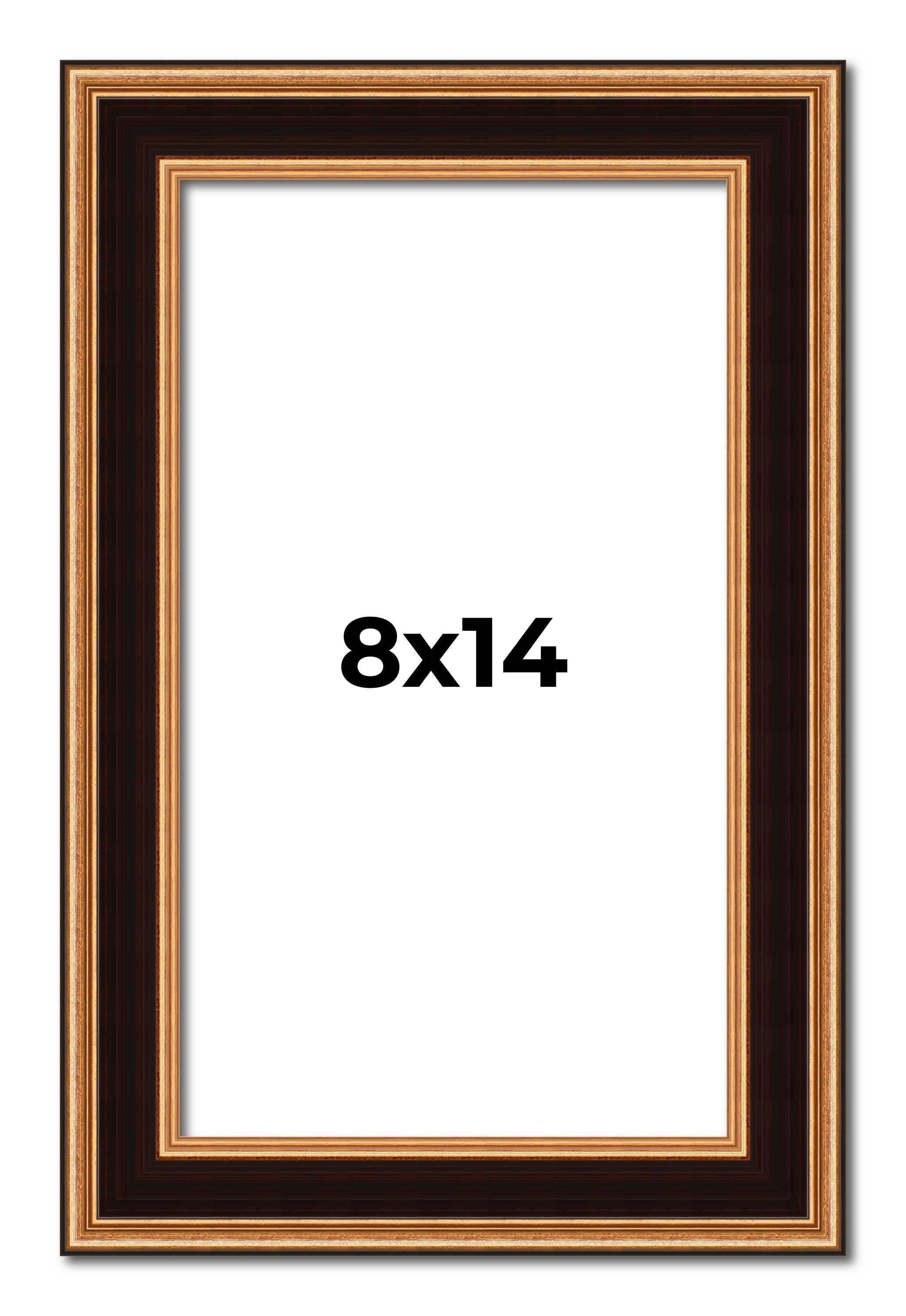 8x14 Frame Gold Brown Plein Air Vintage Solid Wood Picture Frame | 1.75 ...