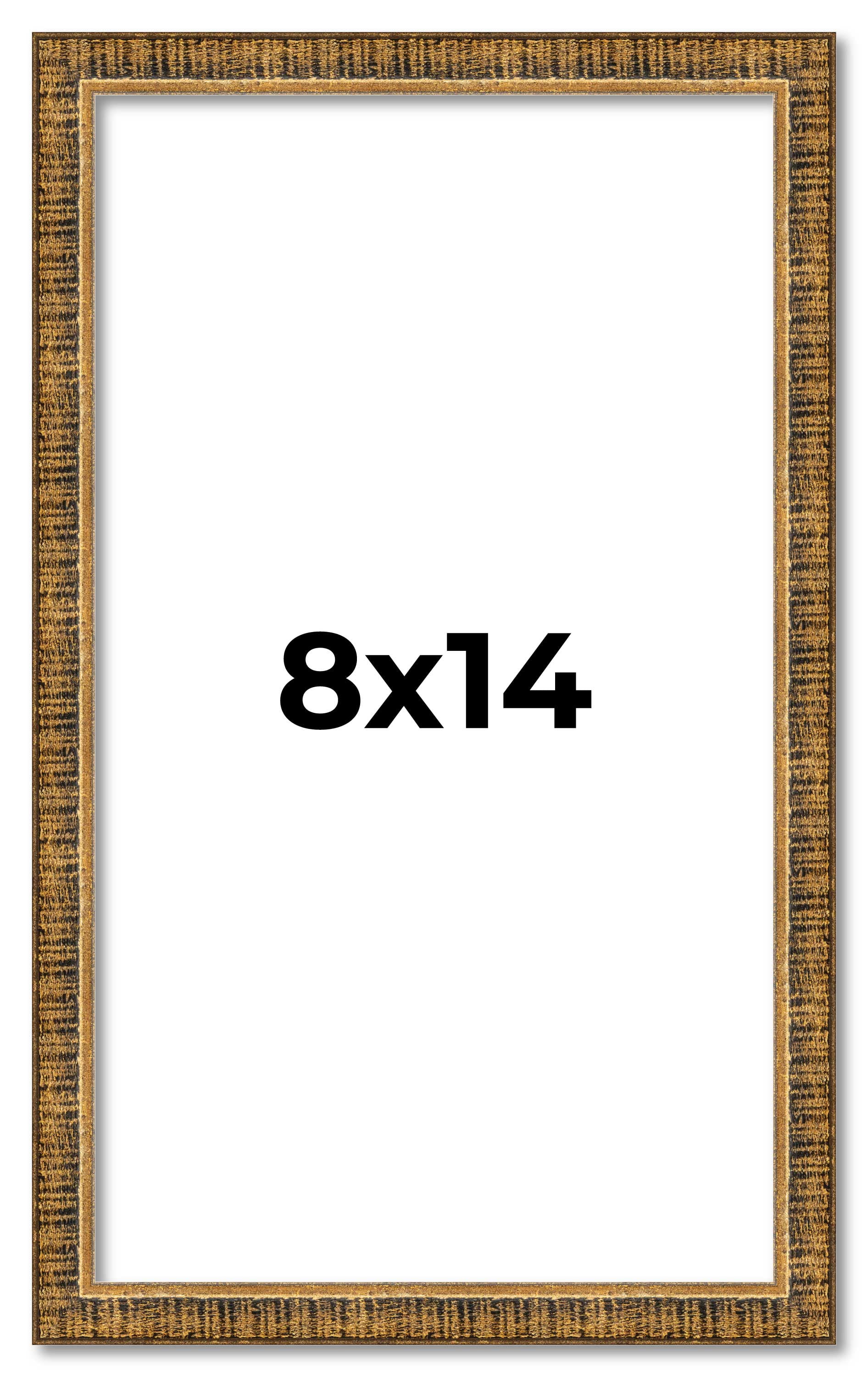 8x14 Frame Gold Kingsley Distressed Solid Wood Picture Frame Width 0.75 ...