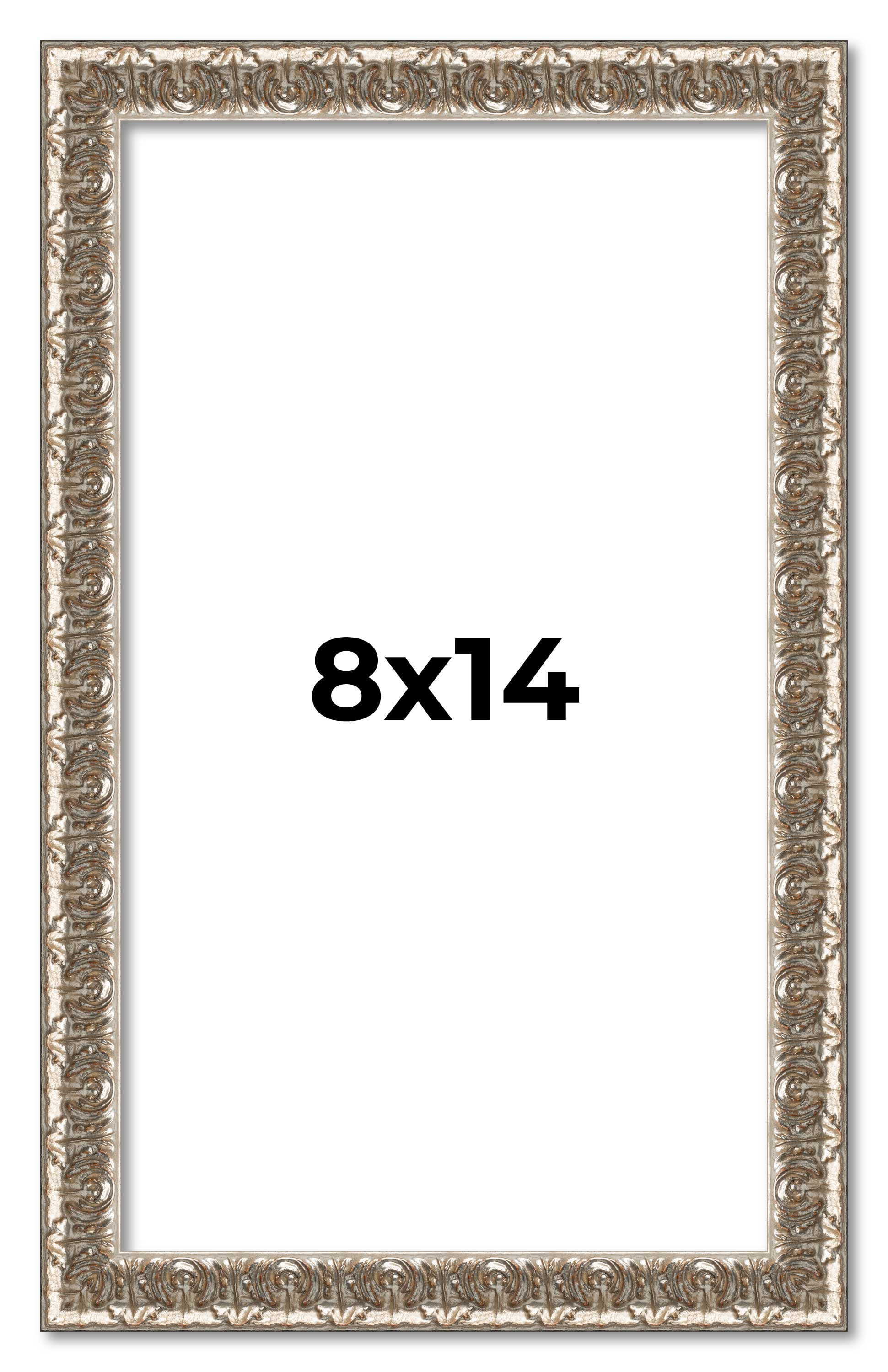 8x14 Frame Silver Versailles Ornate Solid Wood Picture Frame | 1 Inch ...
