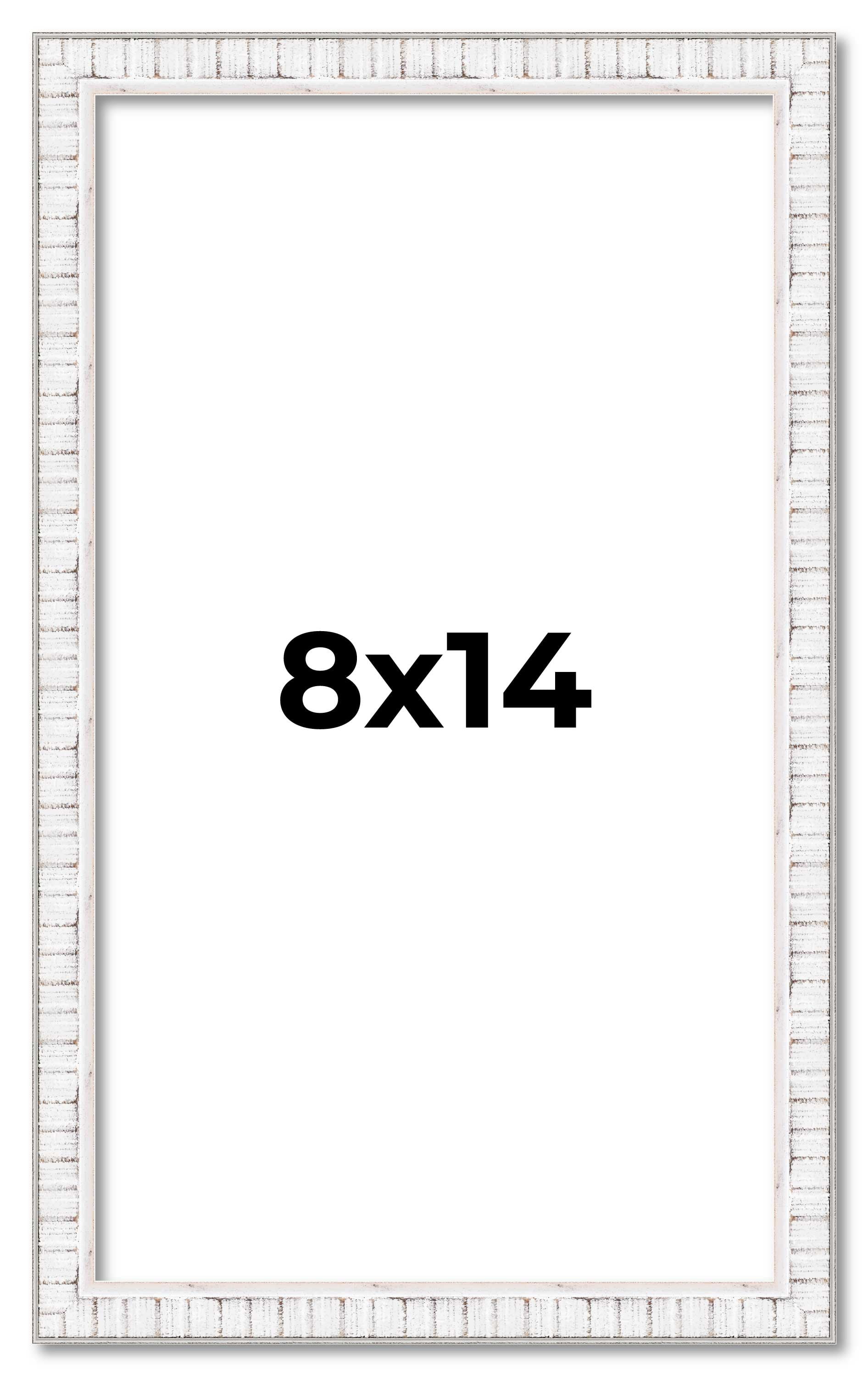8x14 Frame White Scuffed Rustic Solid Wood Picture Frame | 0.75 Inch ...