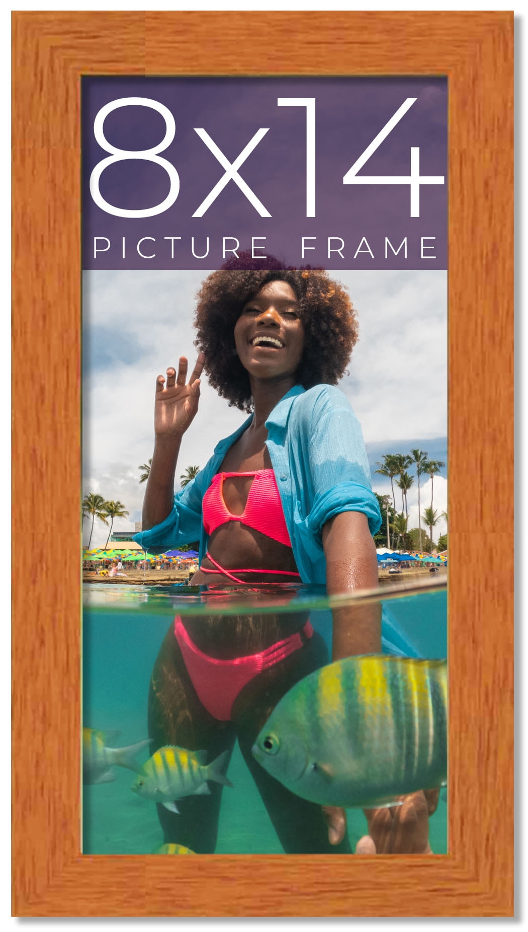 8x14 Honey Brown Real Wood Picture Frame Width 0.75 inches | Interior ...