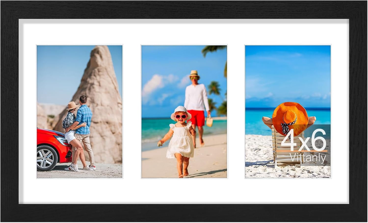 8x14 Picture Frames Collage, Displays 3Pcs 4x6 Pictures with Mat ...