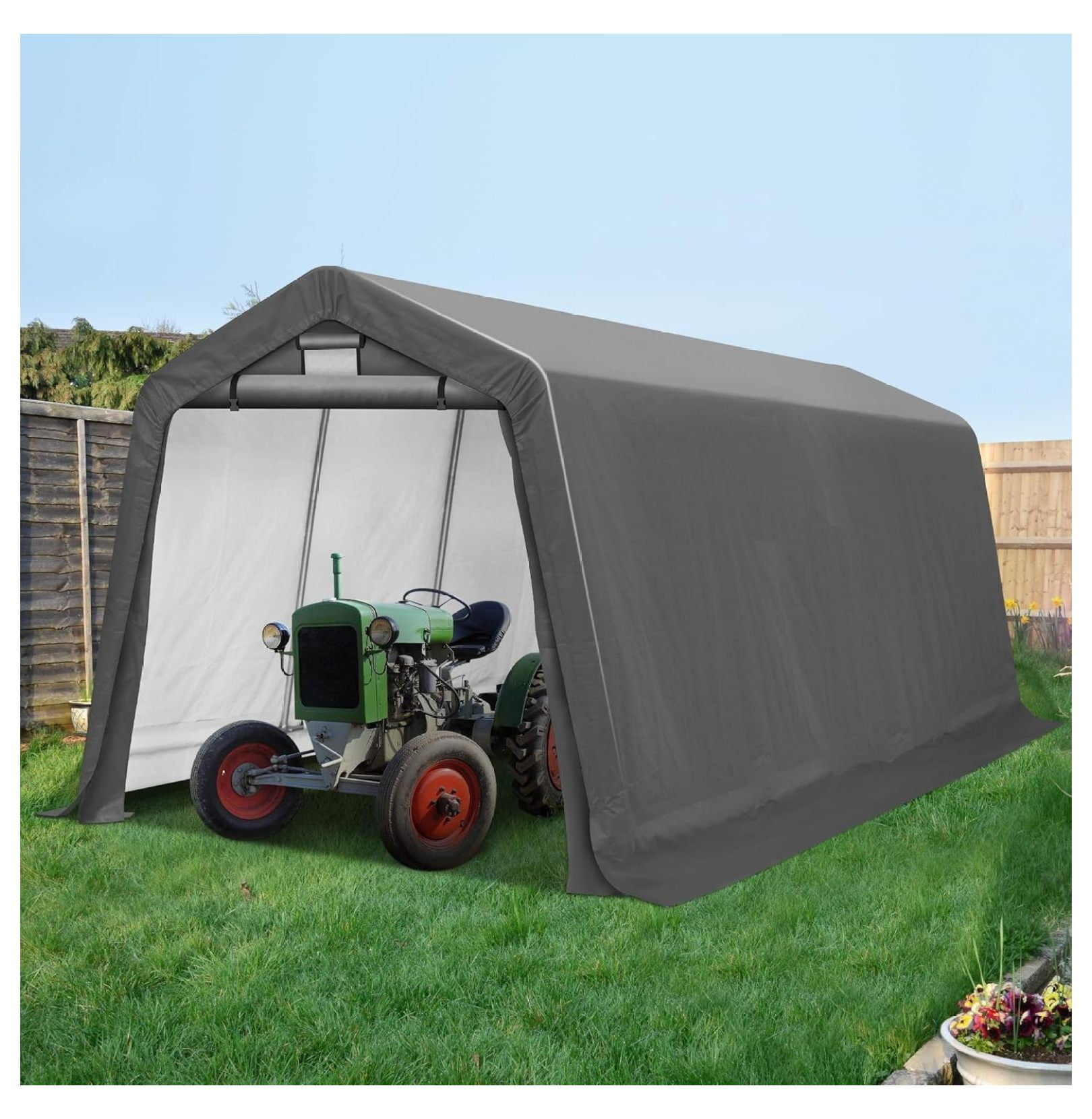 8x14 ft Outdoor Portable Storage Shelter Shed with Roll-up Ventilated ...