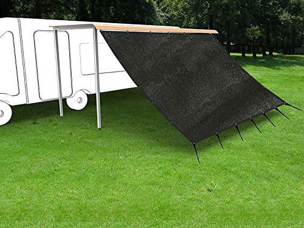 8x14ft RV Awning Shade with 90% Privacy Screen Free Kit, Black ...