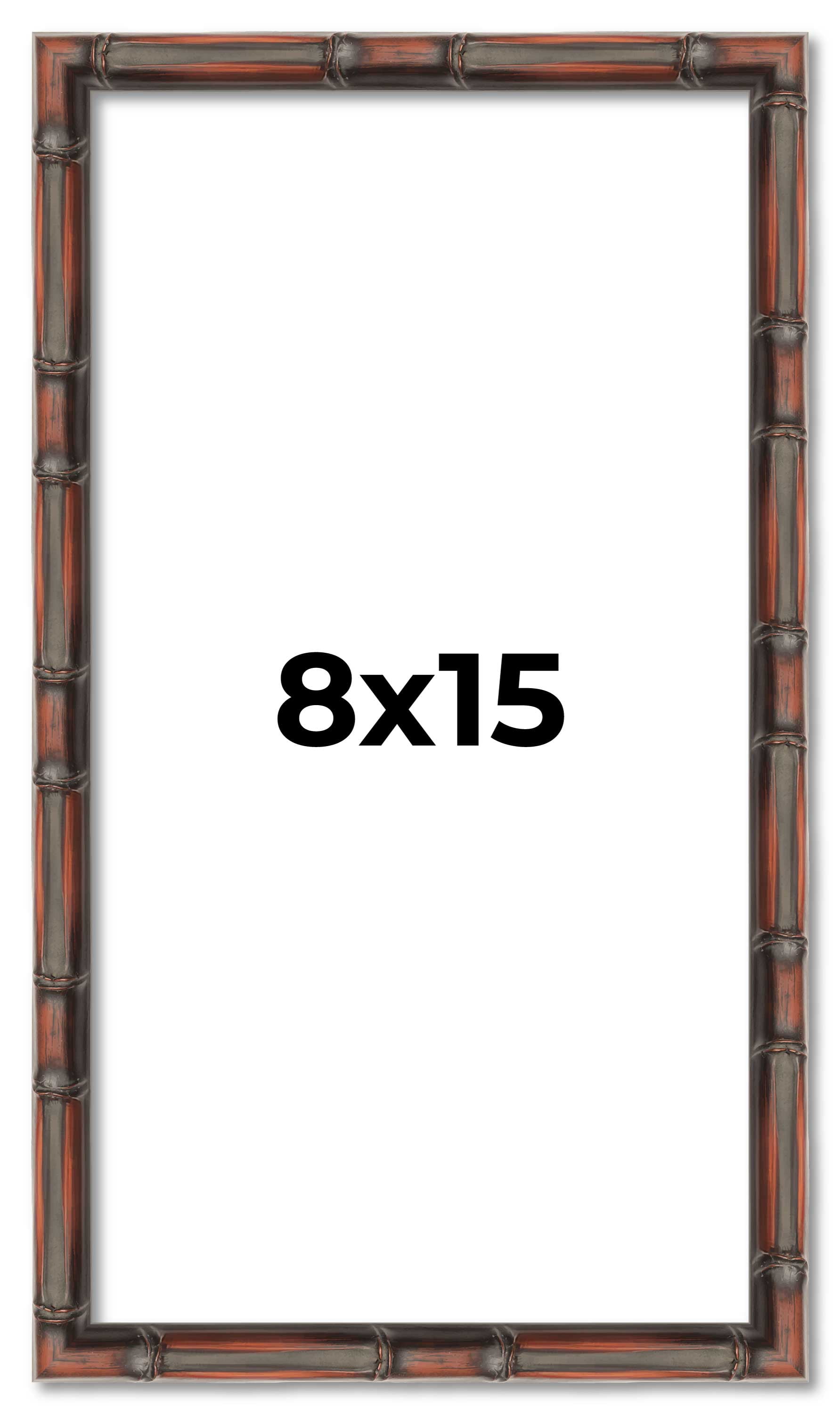 8x15 Frame Brown Bamboo with Dark Coffee/Walnut Finish | Solid Wood ...