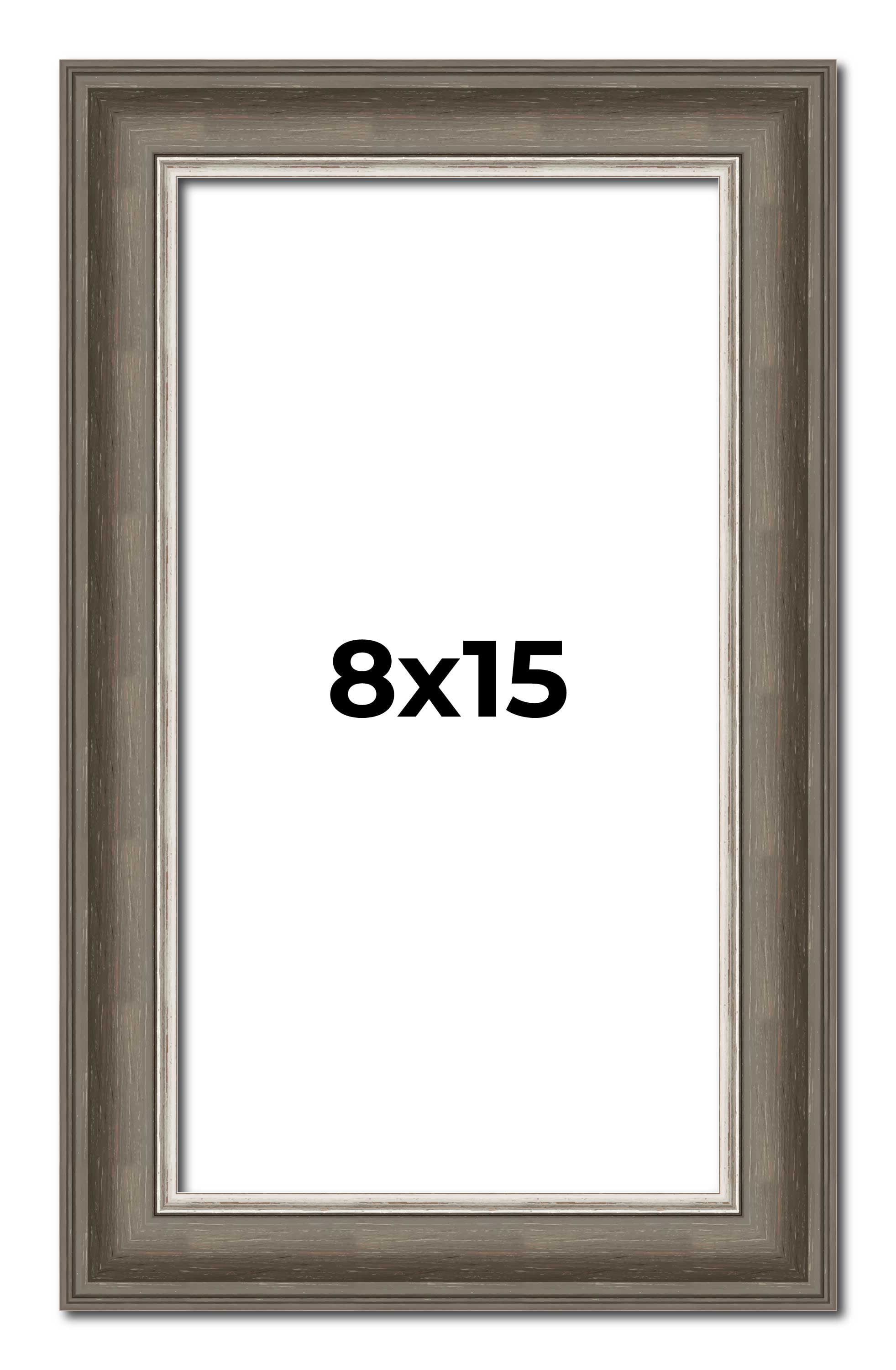 8x15 Frame Brown Solid Wood Picture Frame | 1.75 Inch Moulding Width ...