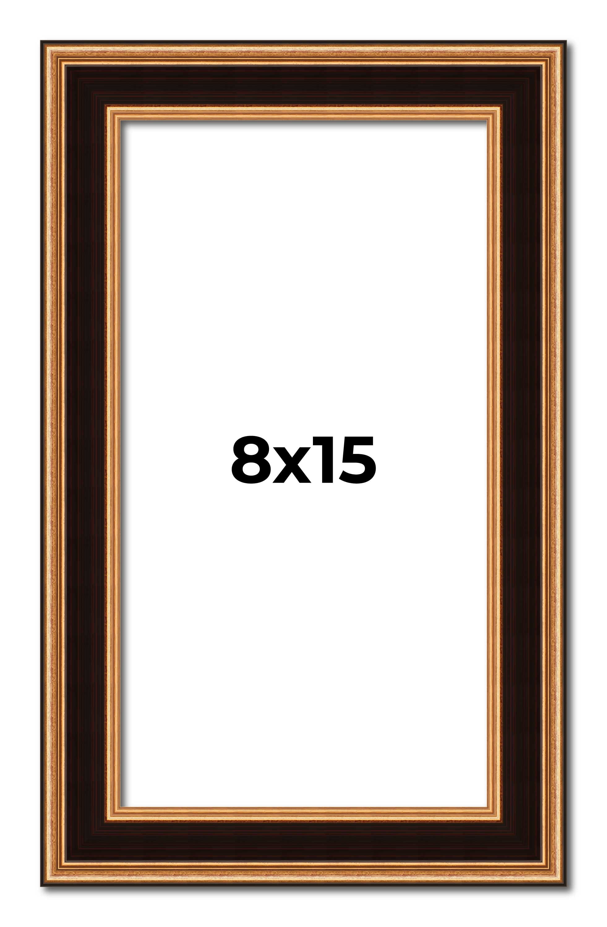 8x15 Frame Gold Brown Plein Air Vintage Solid Wood Picture Frame | 1.75 ...