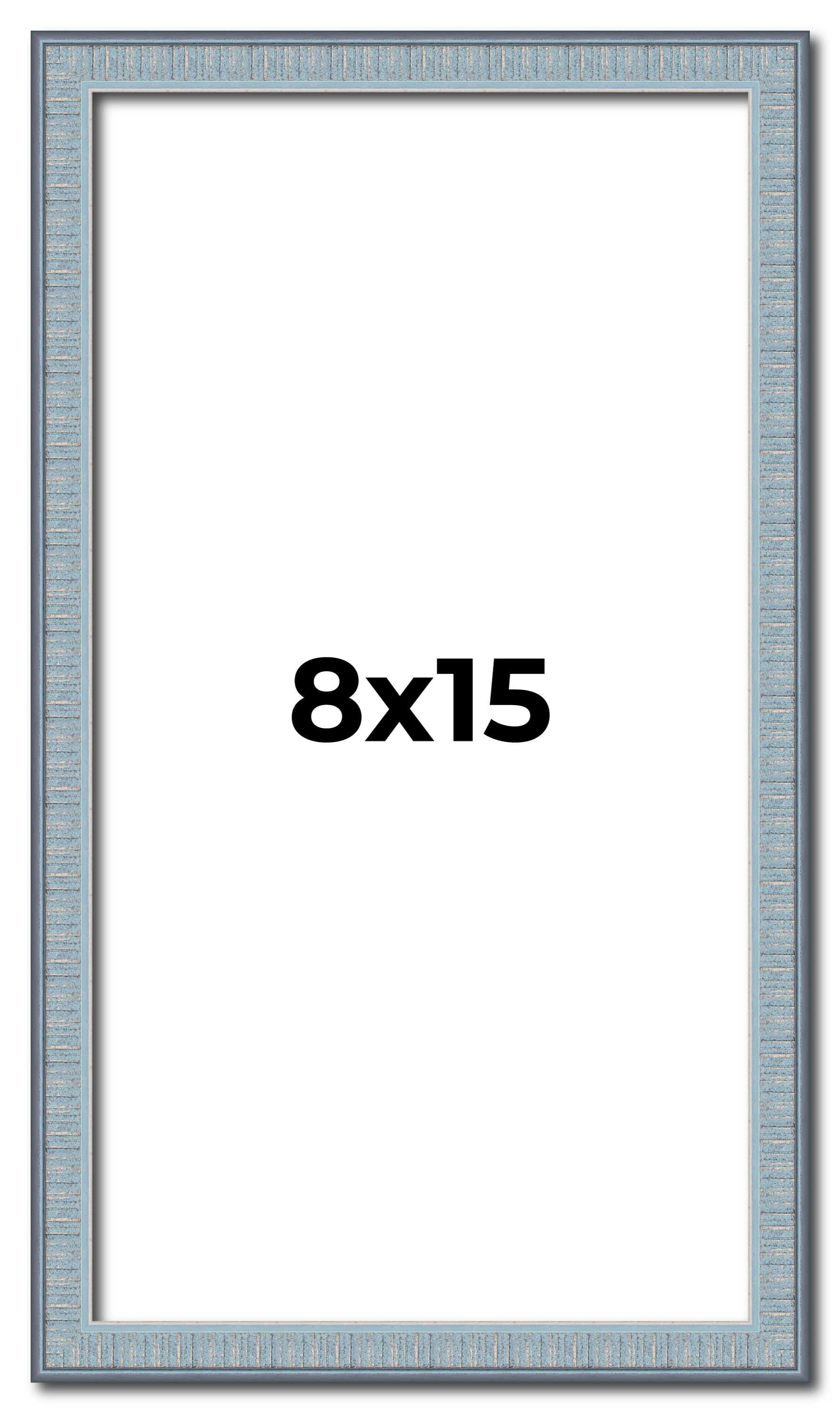 8x15 Frame Rustic Sky Blue Solid Wood Picture Frame | 0.75 Inch ...