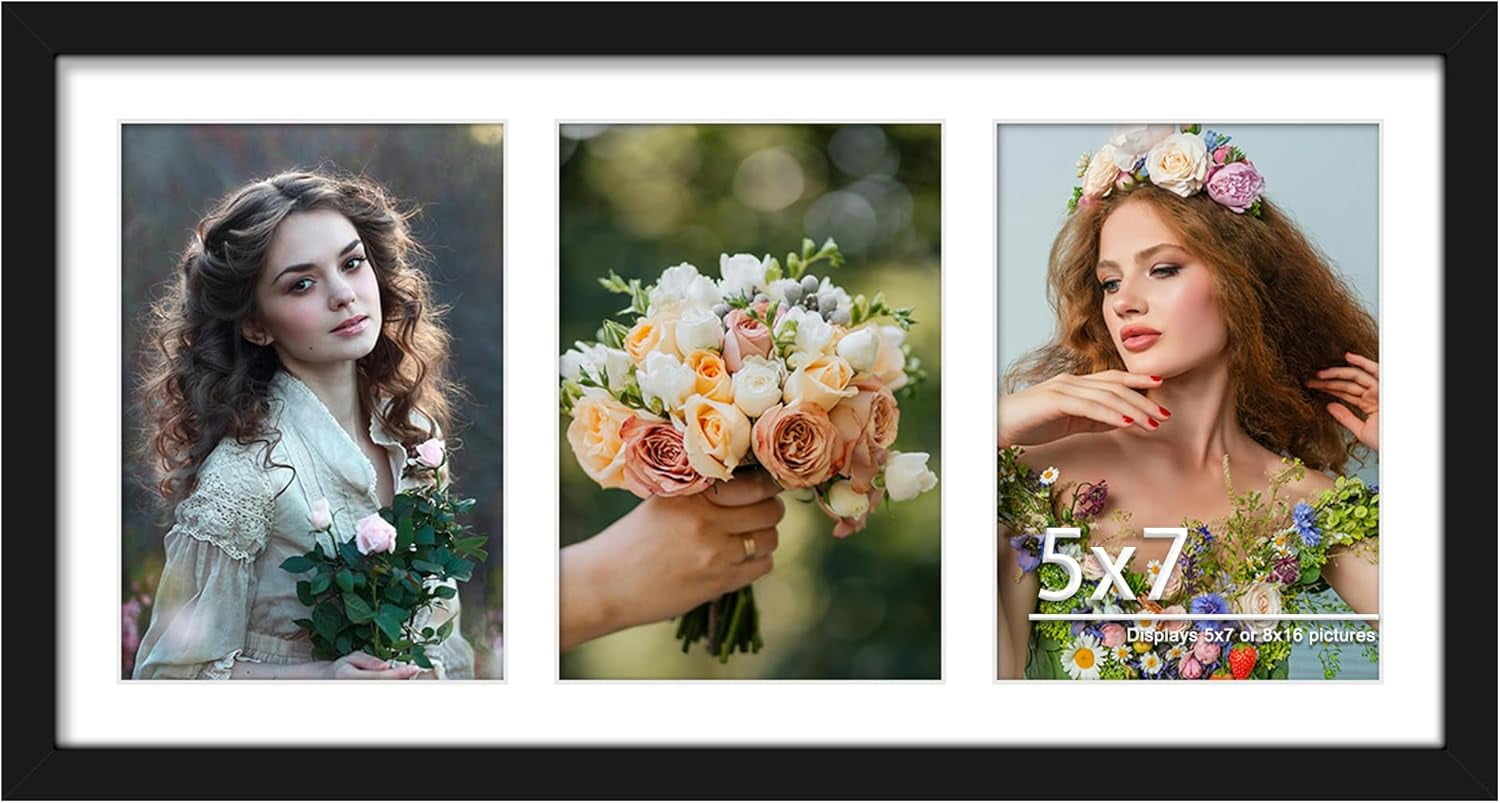 8x16 Collage Picture Frame, 5x7 Collage Picture Frame Displays Three ...