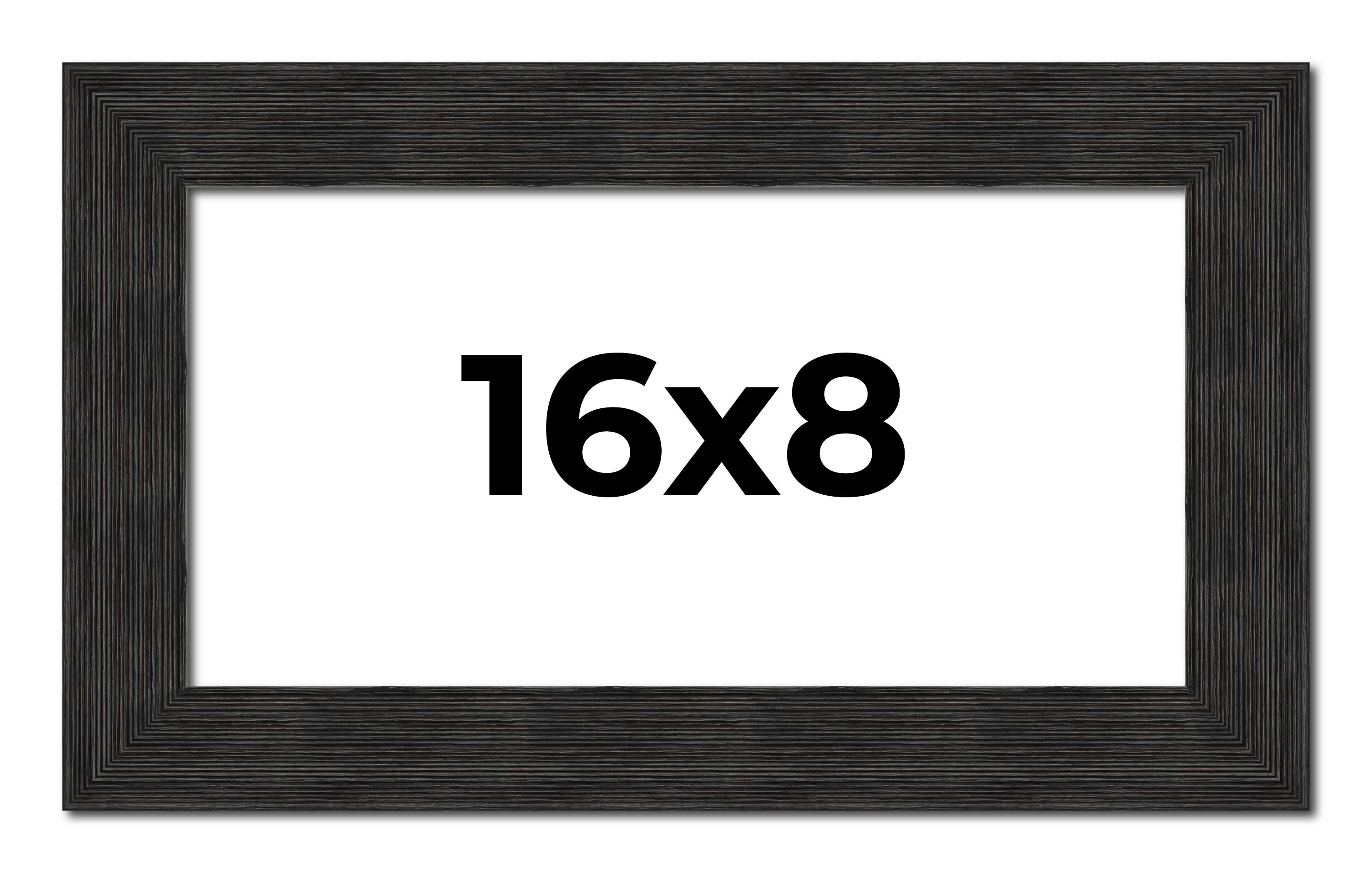 8x16 Contemporary Black Picture Frame - UV Acrylic, Foam Board Backing ...