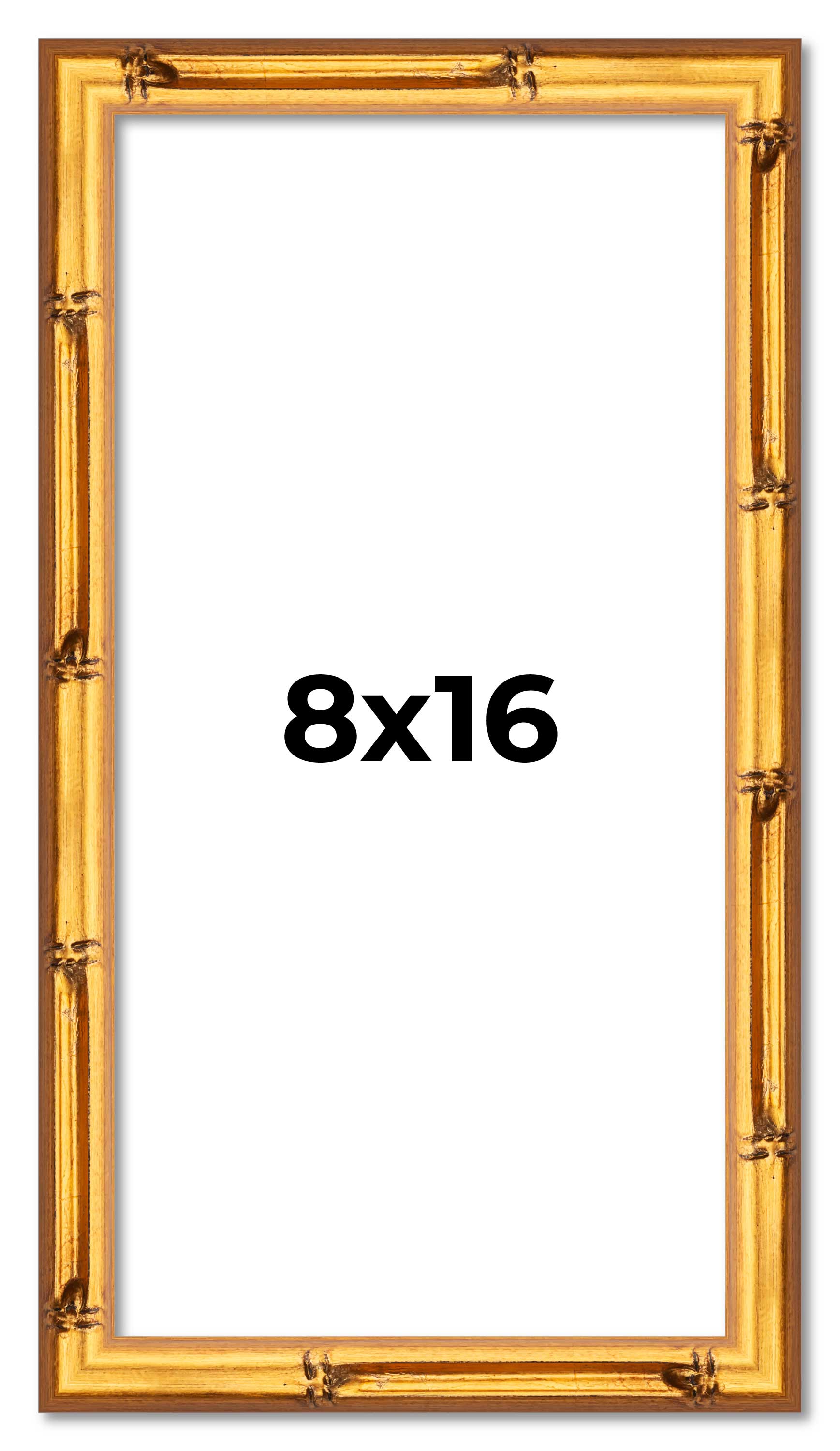 8x16 Frame Gold Bamboo Solid Wood Picture Frame | 1 Inch Moulding Width ...