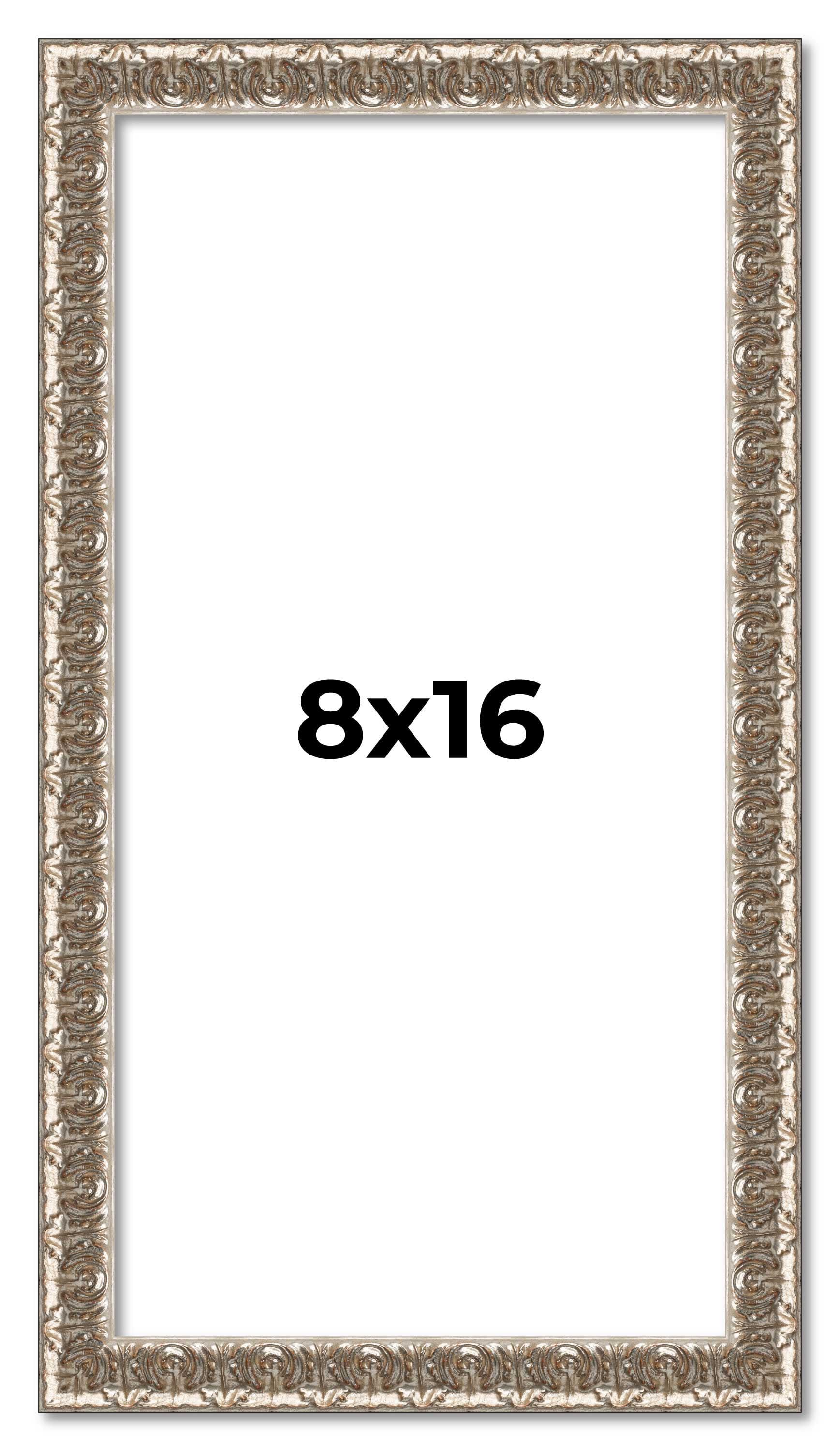 8x16 Frame Silver Versailles Ornate Solid Wood Picture Frame | 1 Inch ...