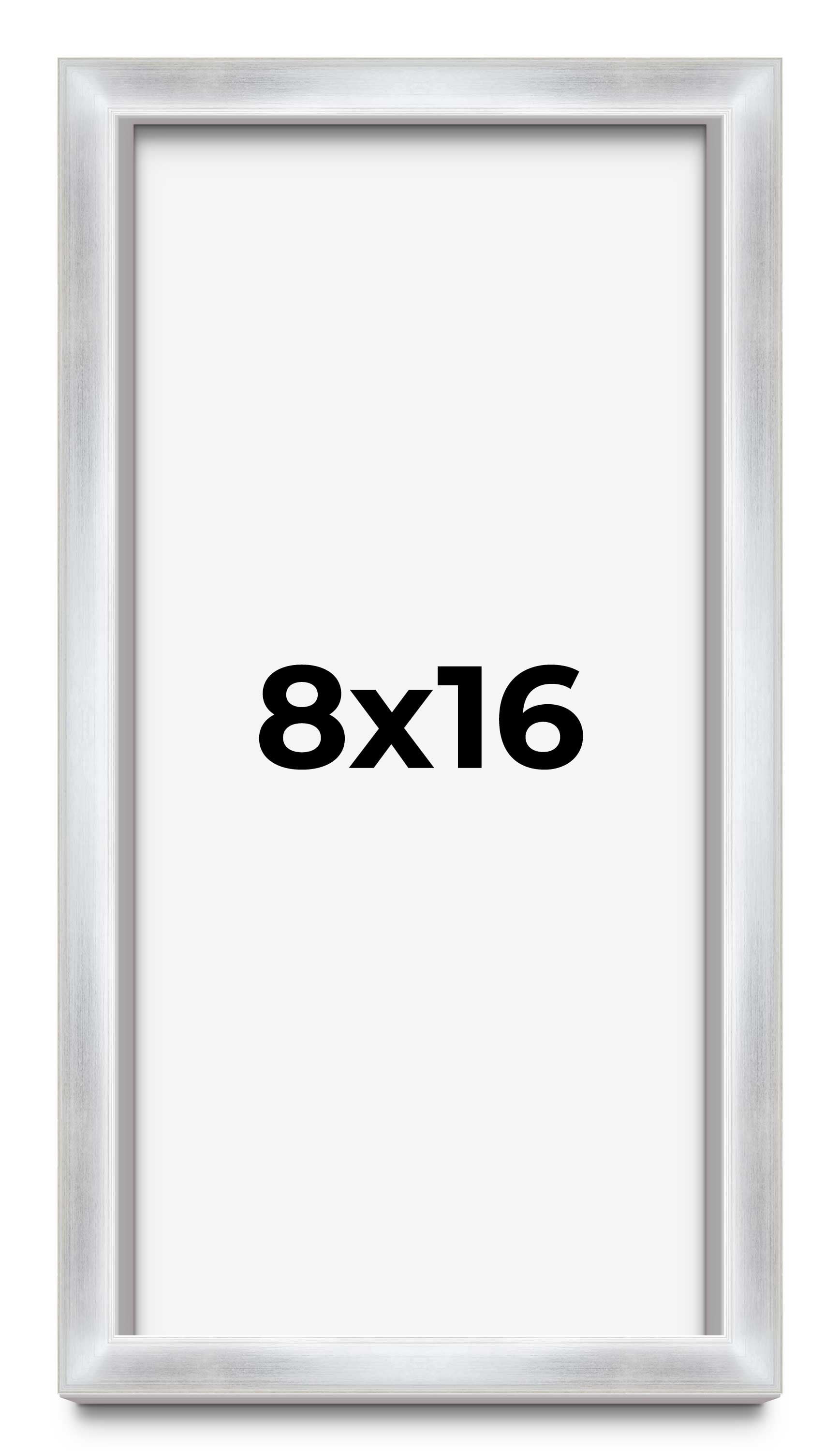 8x16 Frame Silver Whitewashed Wood Grain Solid Wood Shadow Box | 0.75 ...