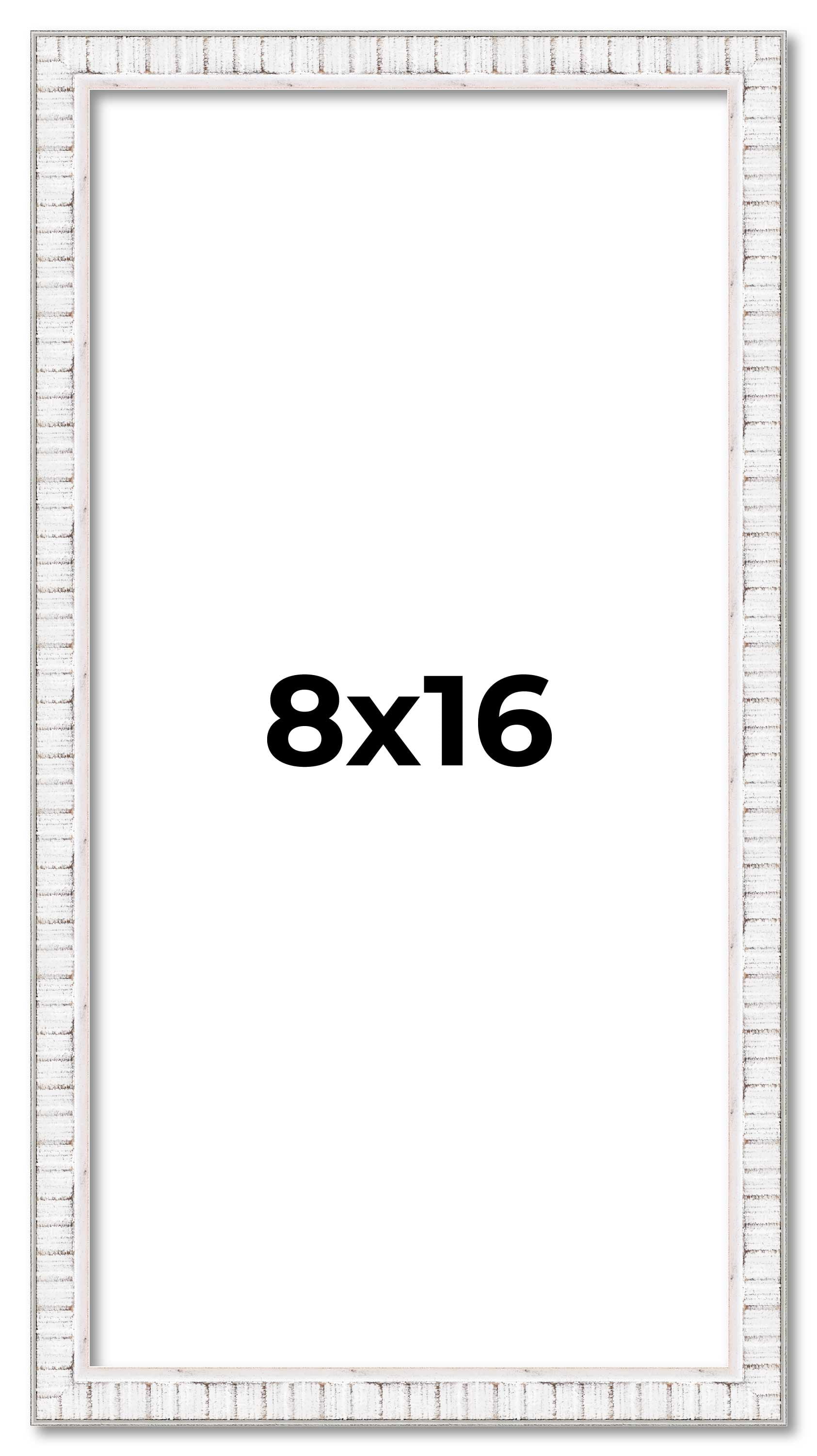 8x16 Frame White Scuffed Rustic Solid Wood Picture Frame | 0.75 Inch ...